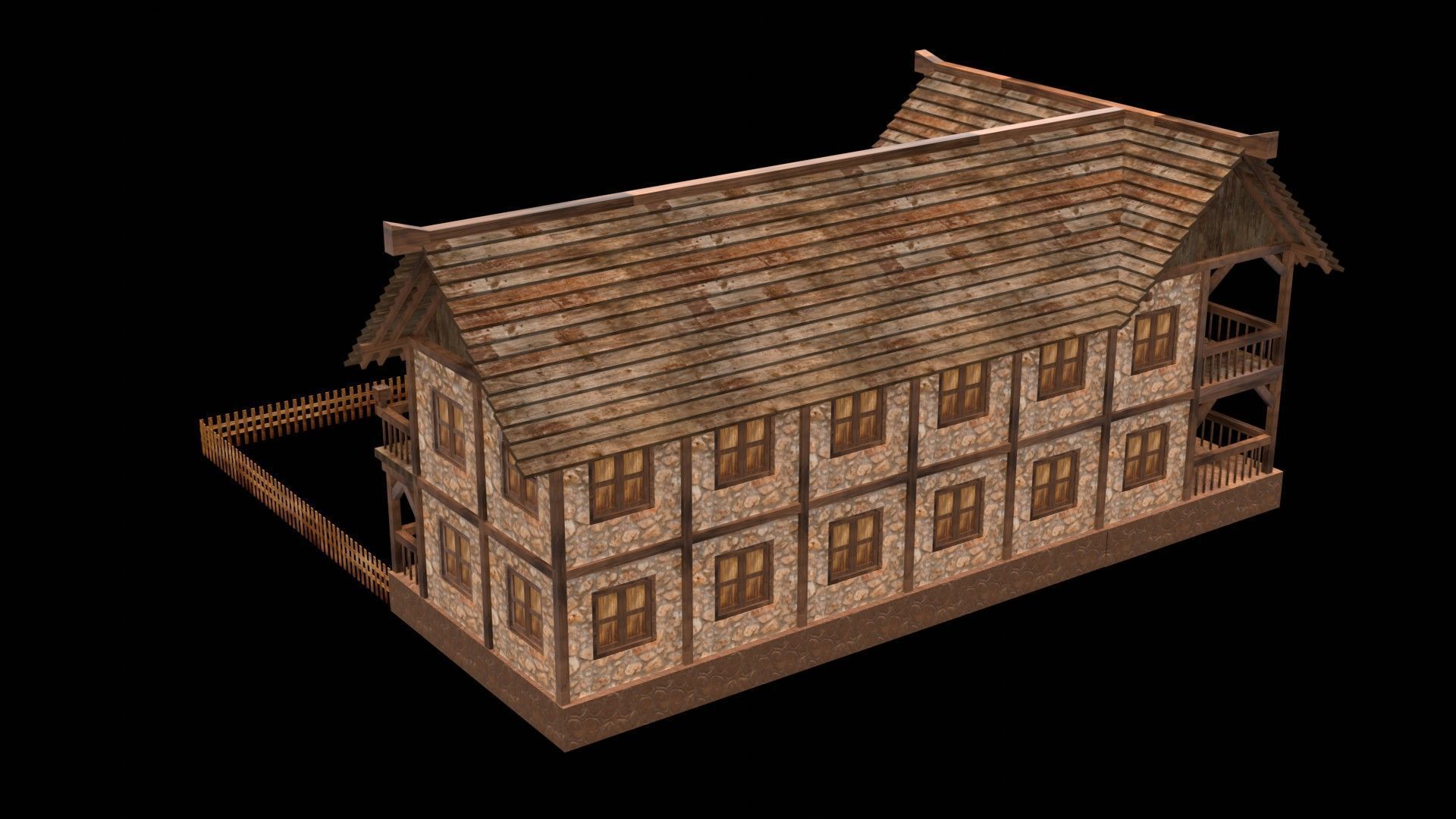 3D model Medieval Thatched Roof House Model VR / AR / low-poly | CGTrader