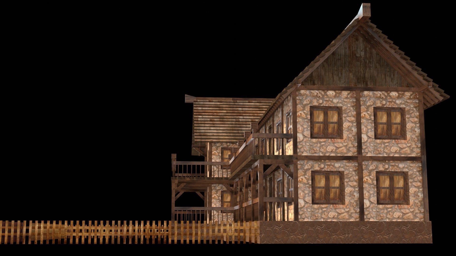 3D model Medieval Thatched Roof House Model VR / AR / low-poly | CGTrader