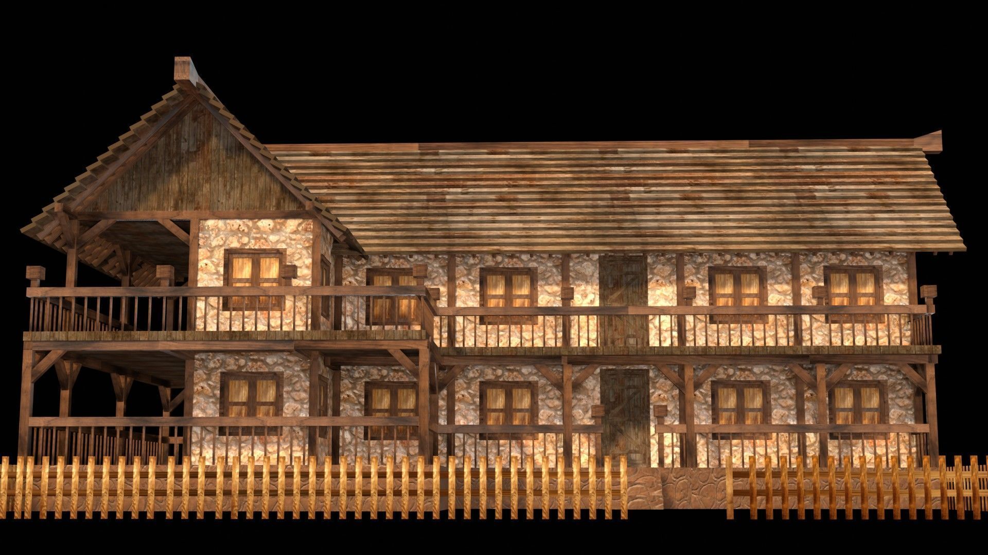 3D model Medieval Thatched Roof House Model VR / AR / low-poly | CGTrader