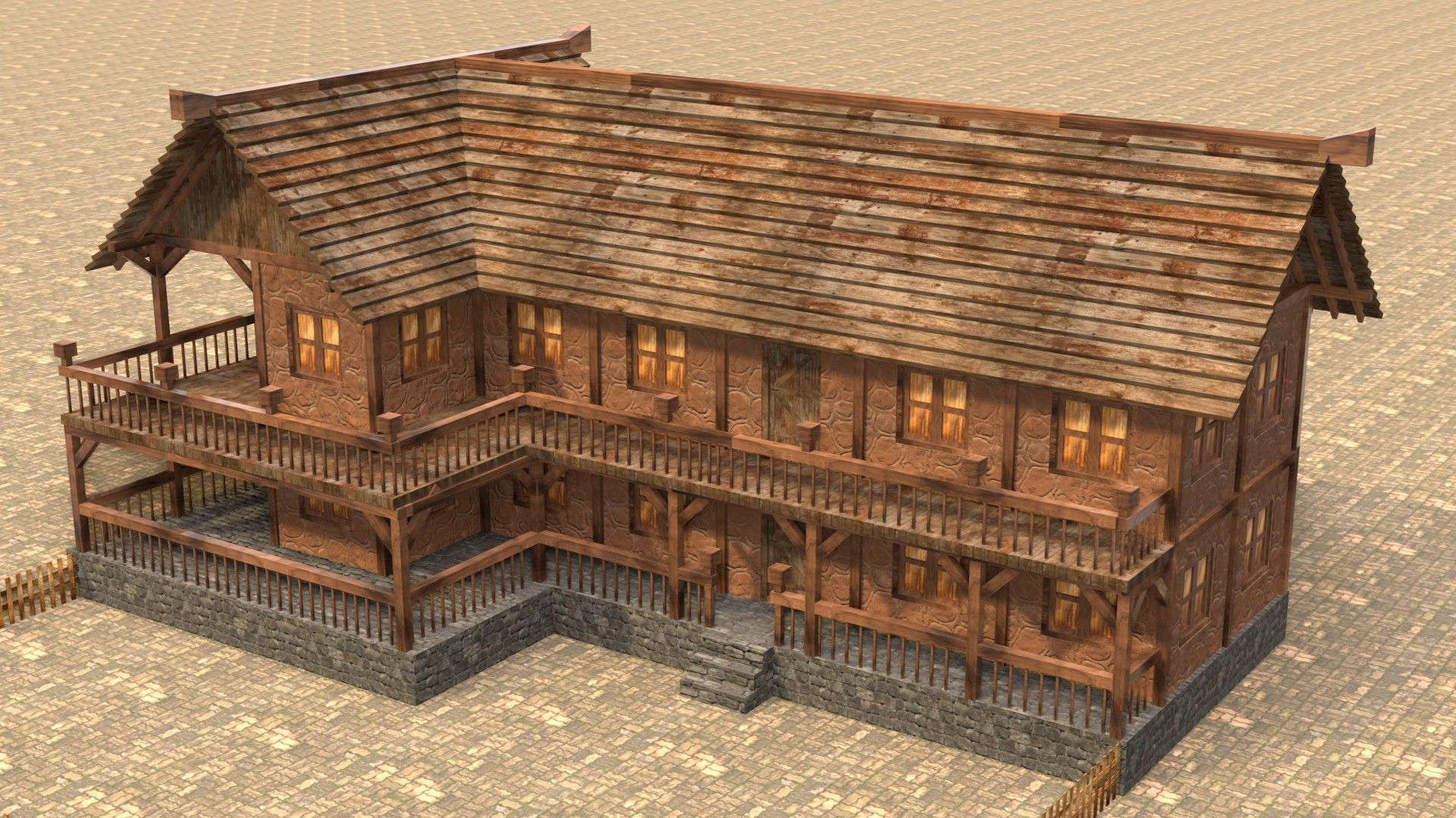 3D model Detailed Medieval Timber House 3D Model VR / AR / low-poly ...