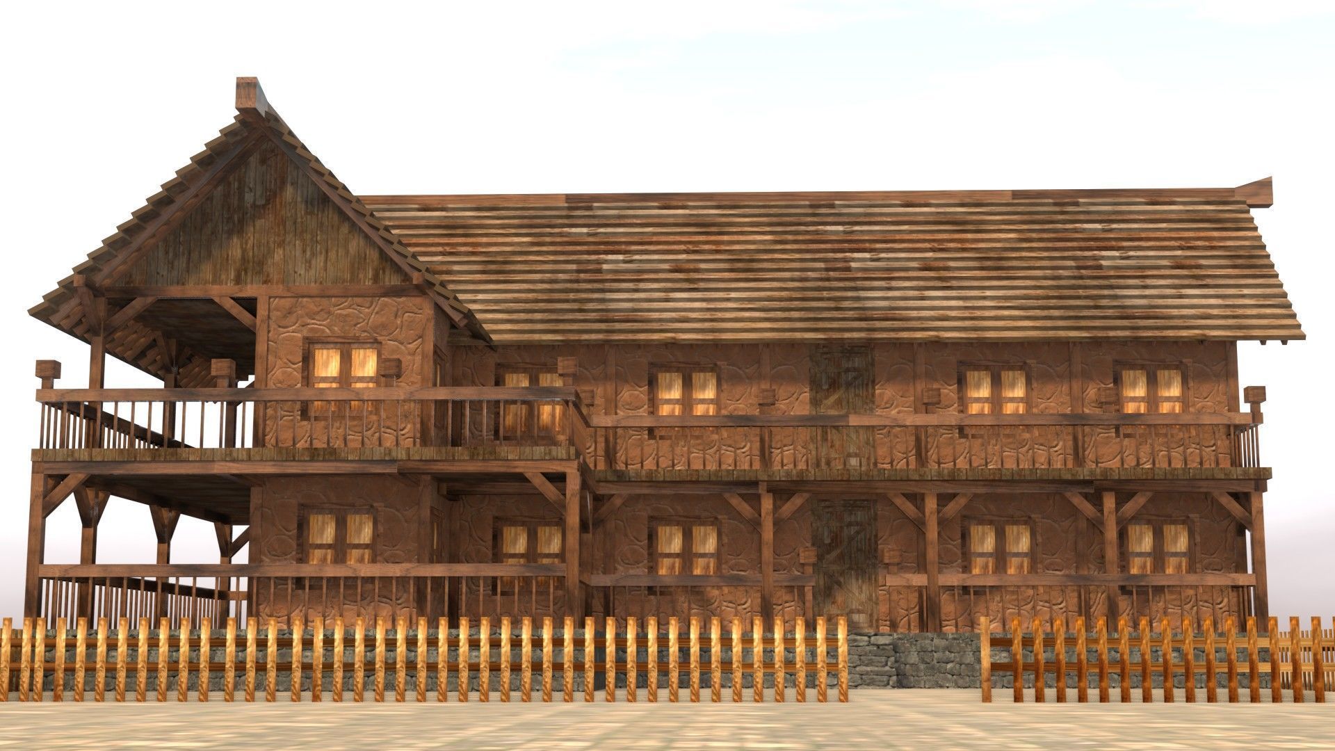 3D model Detailed Medieval Timber House 3D Model VR / AR / low-poly ...