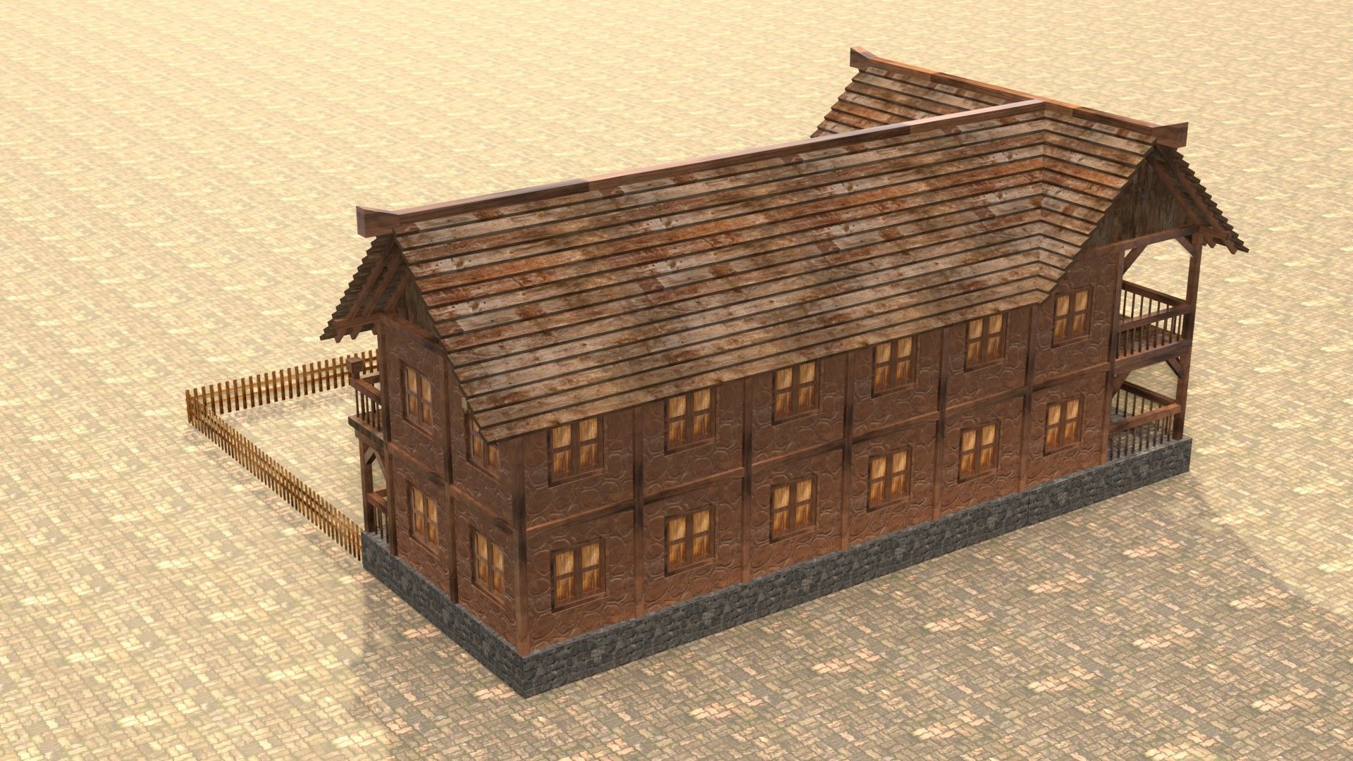 3D model Detailed Medieval Timber House 3D Model VR / AR / low-poly ...