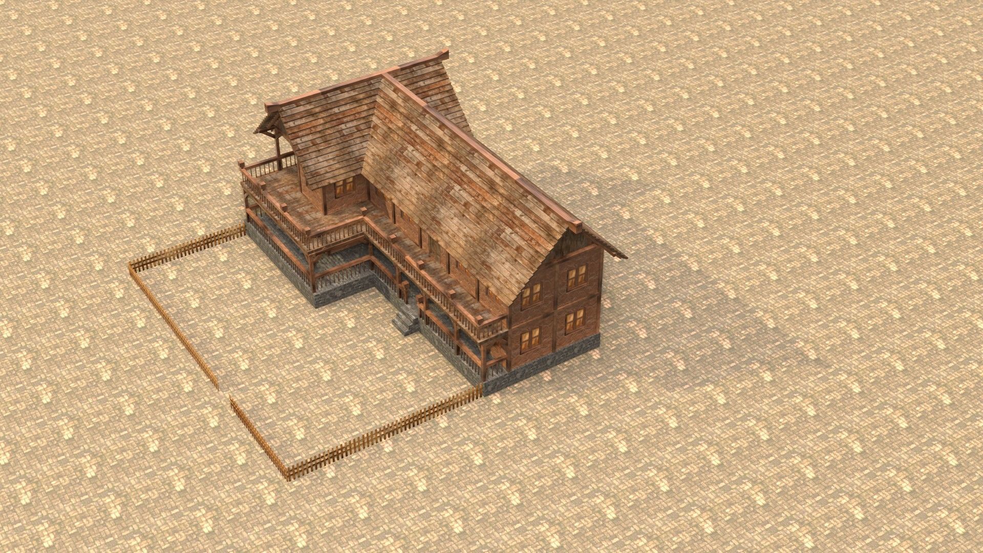 3D model Detailed Medieval Timber House 3D Model VR / AR / low-poly ...