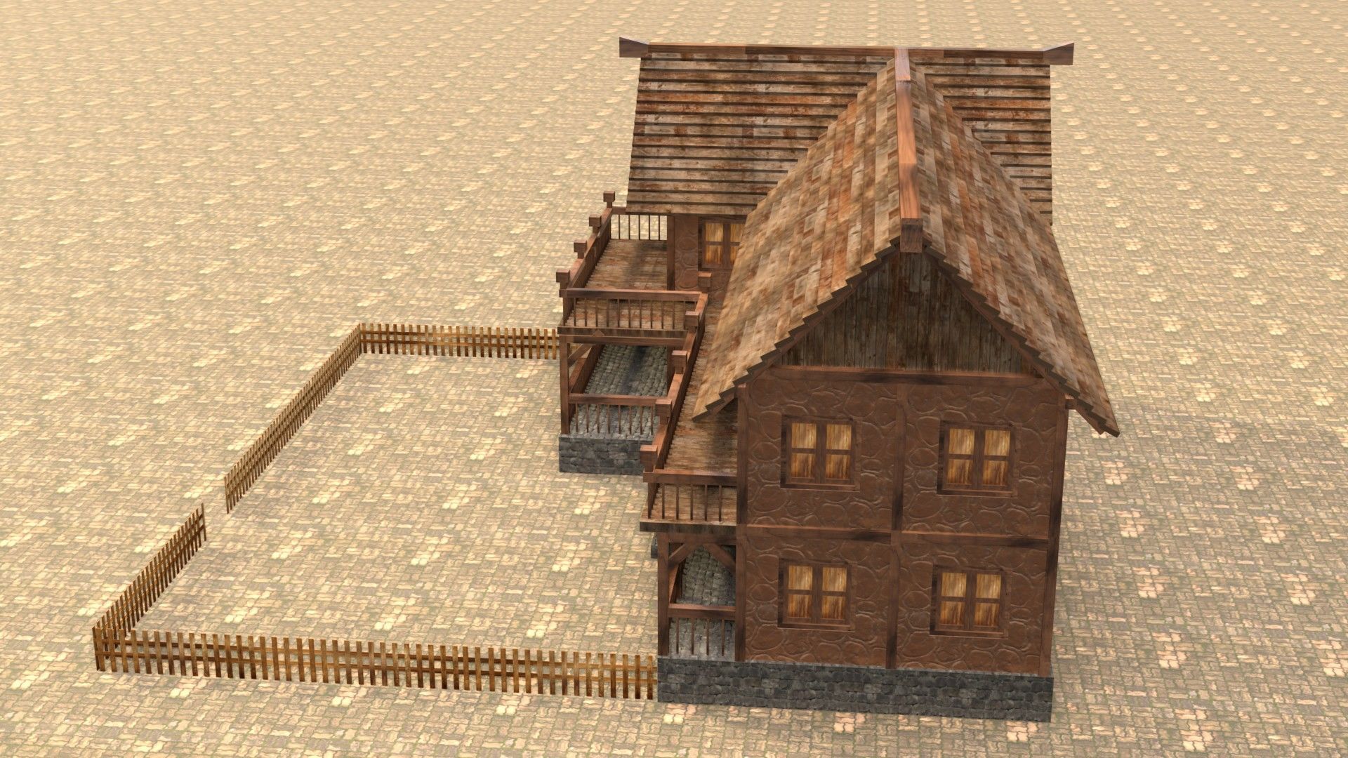 3D model Detailed Medieval Timber House 3D Model VR / AR / low-poly ...