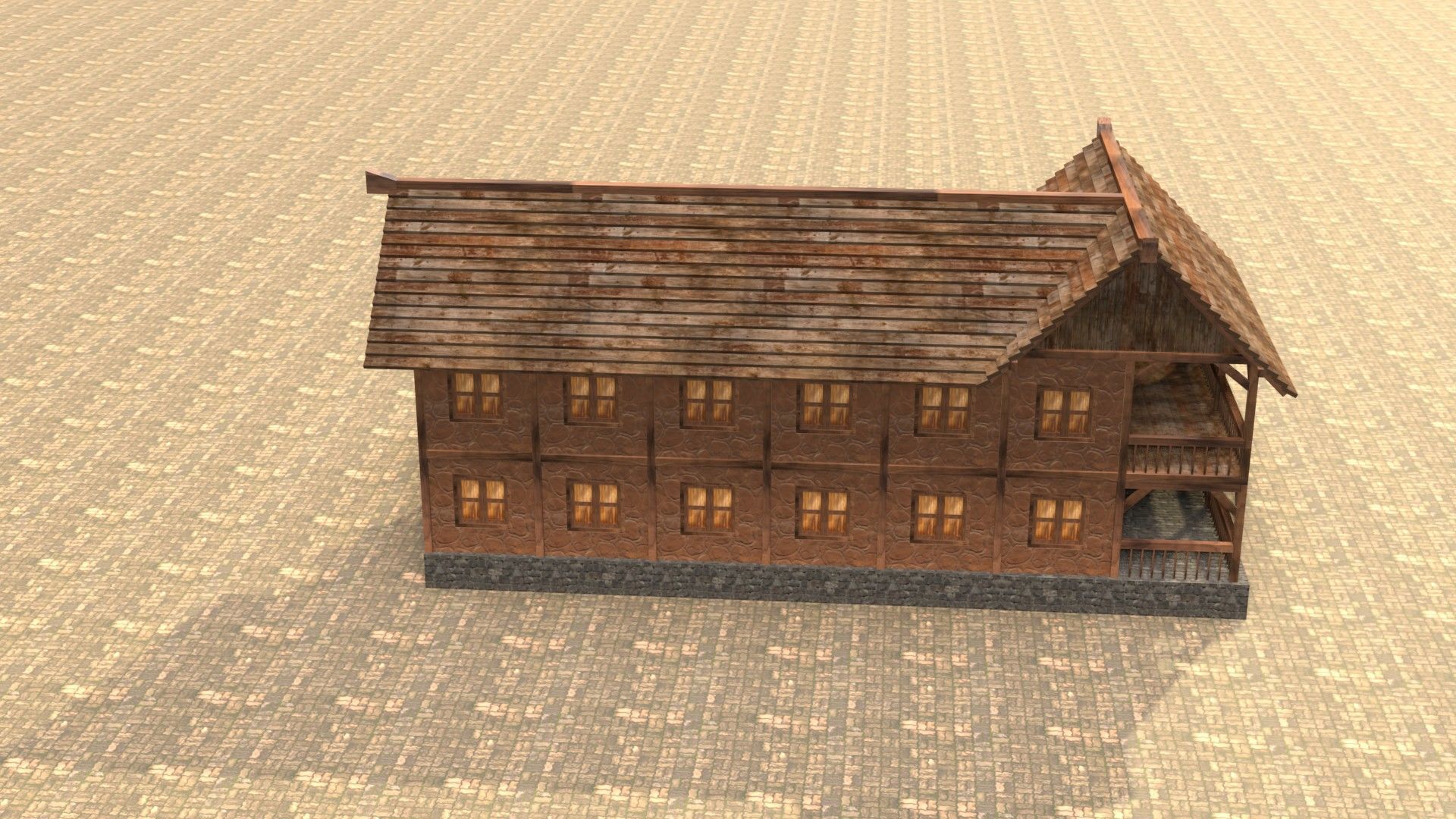 3D model Detailed Medieval Timber House 3D Model VR / AR / low-poly ...