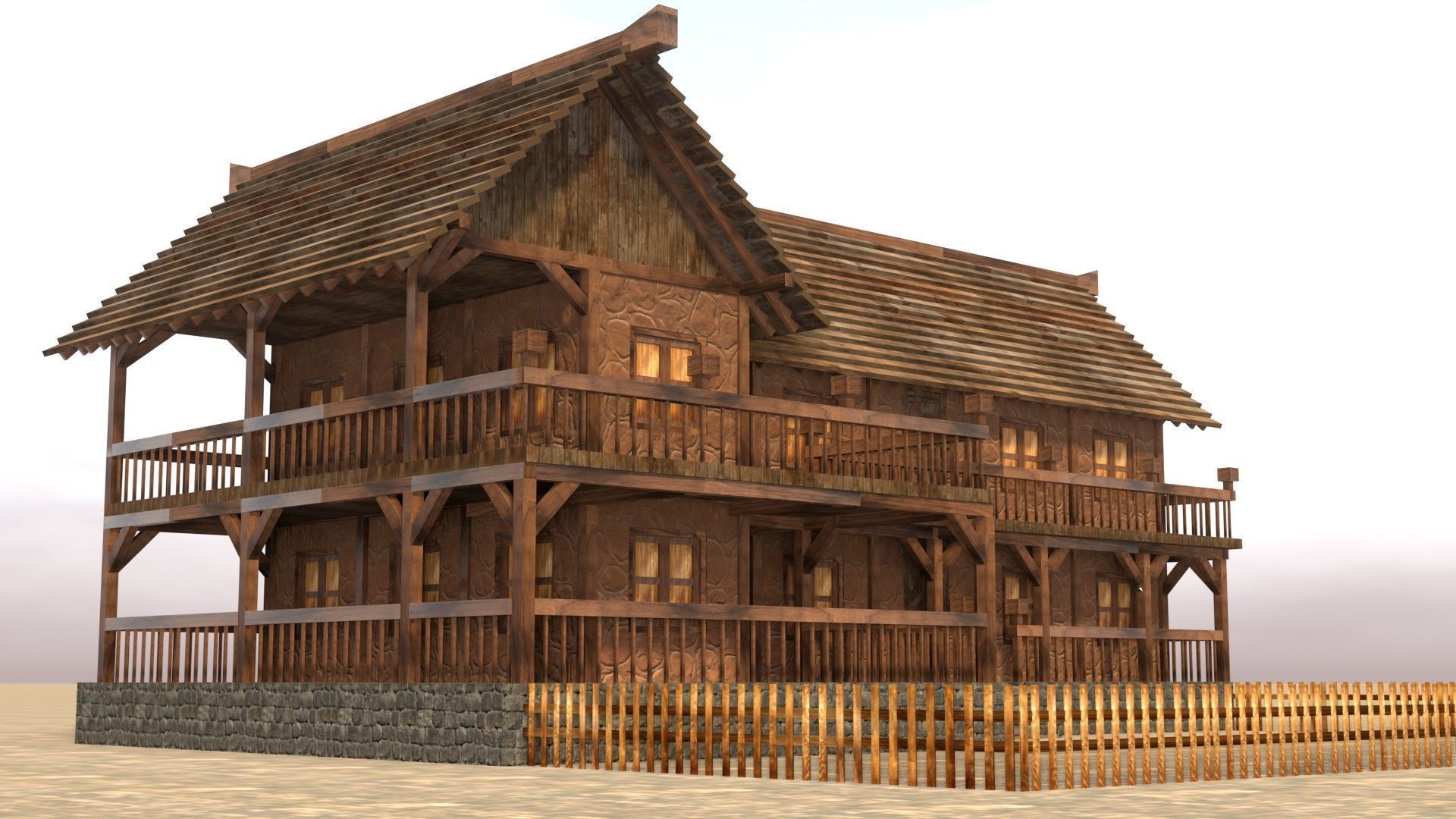 3D model Detailed Medieval Timber House 3D Model VR / AR / low-poly ...