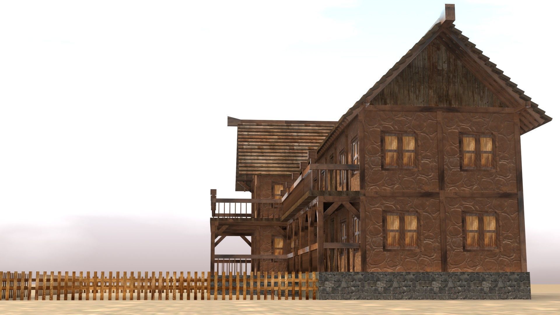 3D model Detailed Medieval Timber House 3D Model VR / AR / low-poly ...
