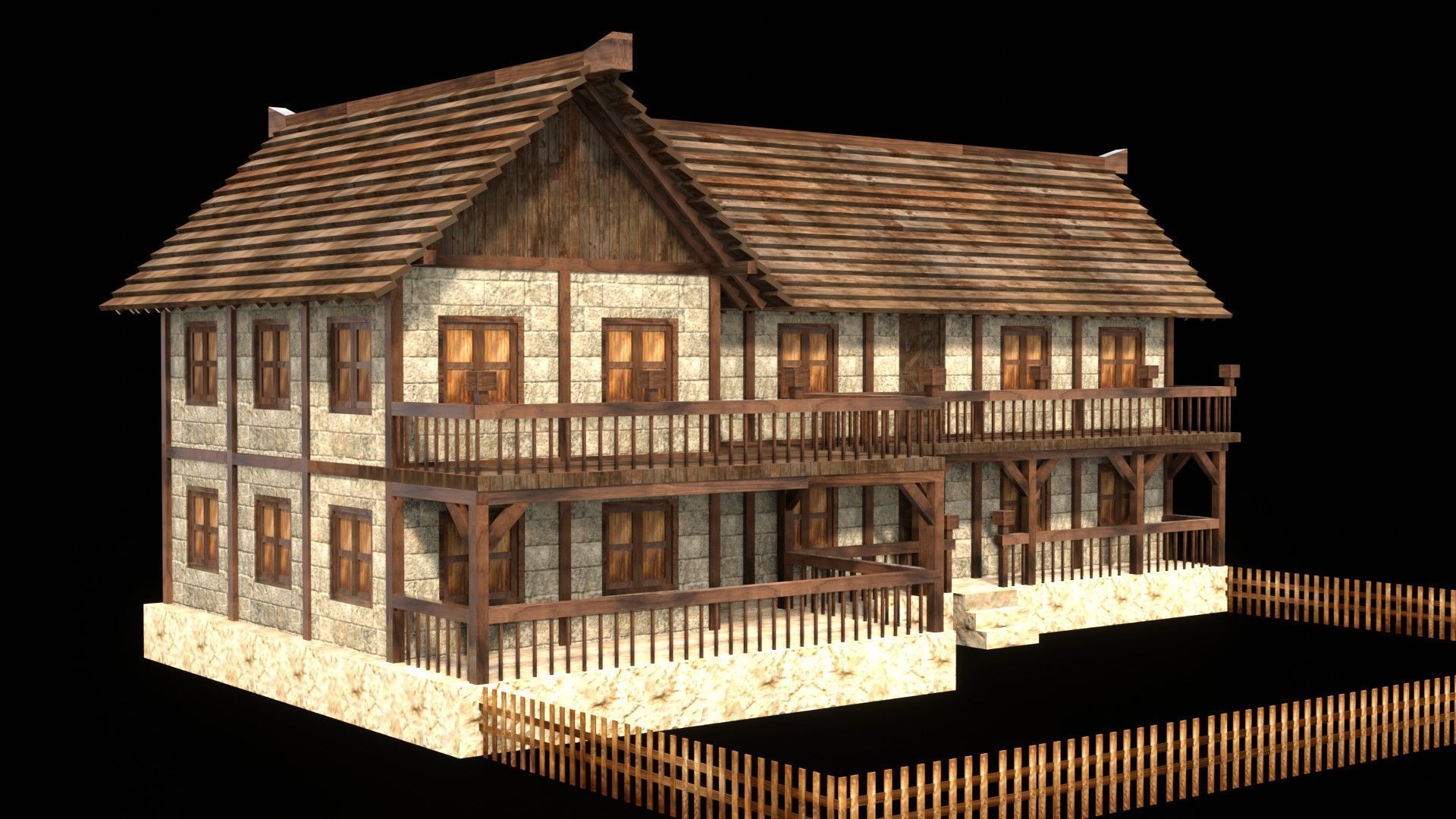 3D model Complete Low Poly Medieval House Pack Detailed Exterior Models ...