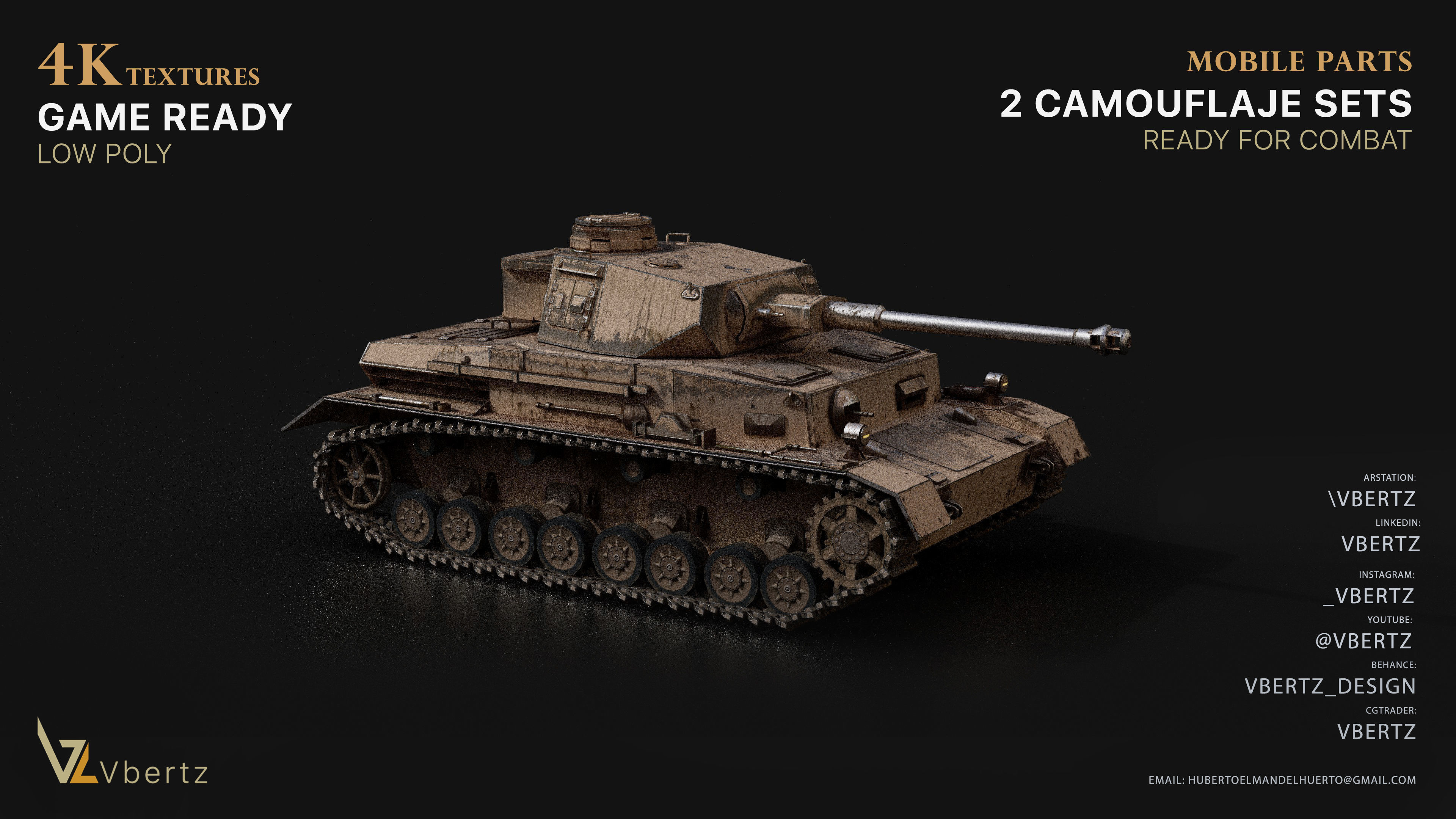 3D model PanzerKampfWagen-IV ausf VR / AR / low-poly | CGTrader