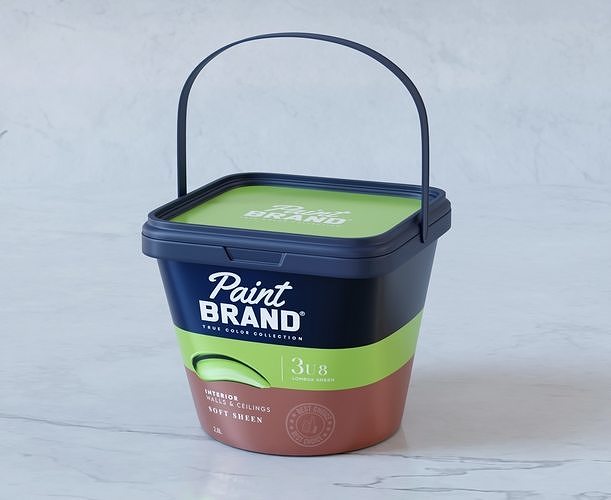 Square Paint bucket 3D model | CGTrader