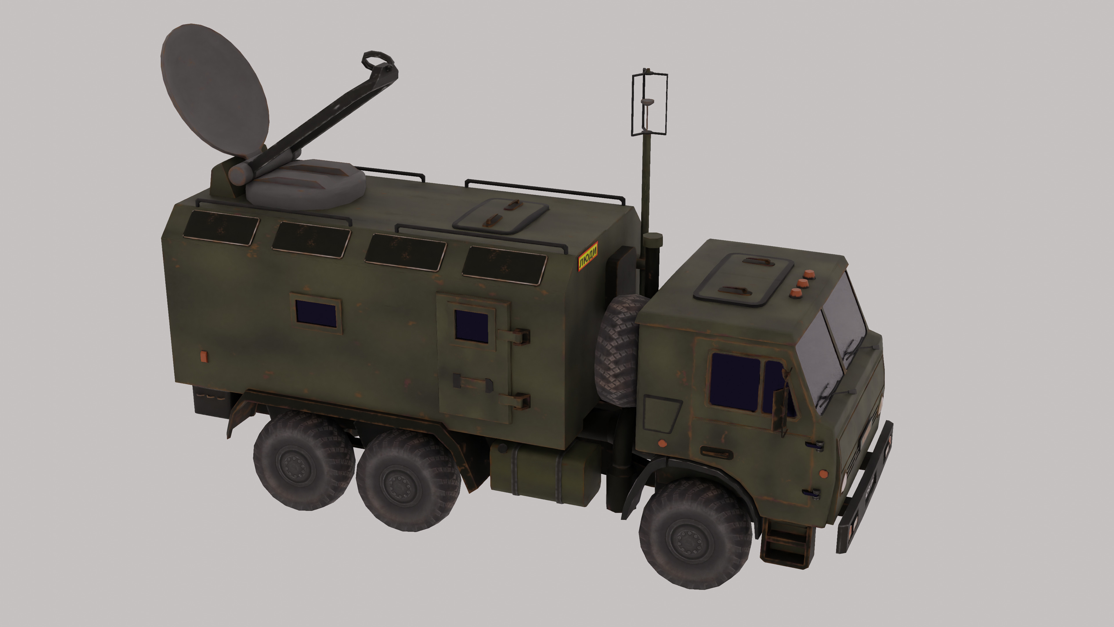 3D model Russian Military Kamaz Truck APC Grad Command Tanker Vehicle ...