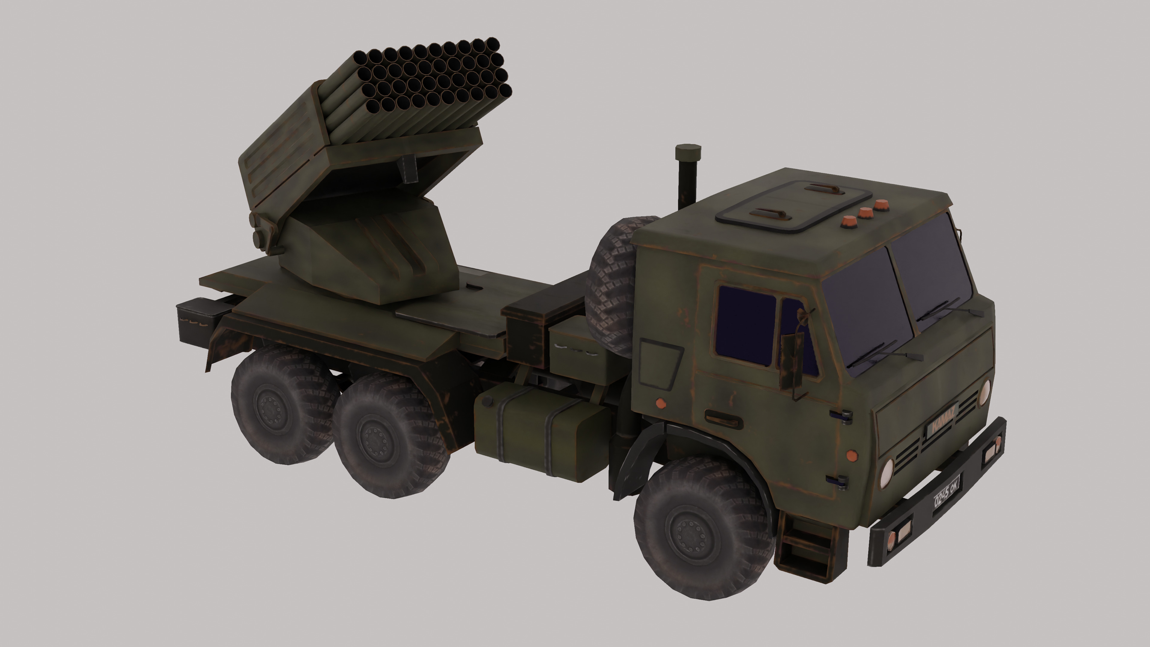 3D model Russian Military Kamaz Truck APC Grad Command Tanker Vehicle ...