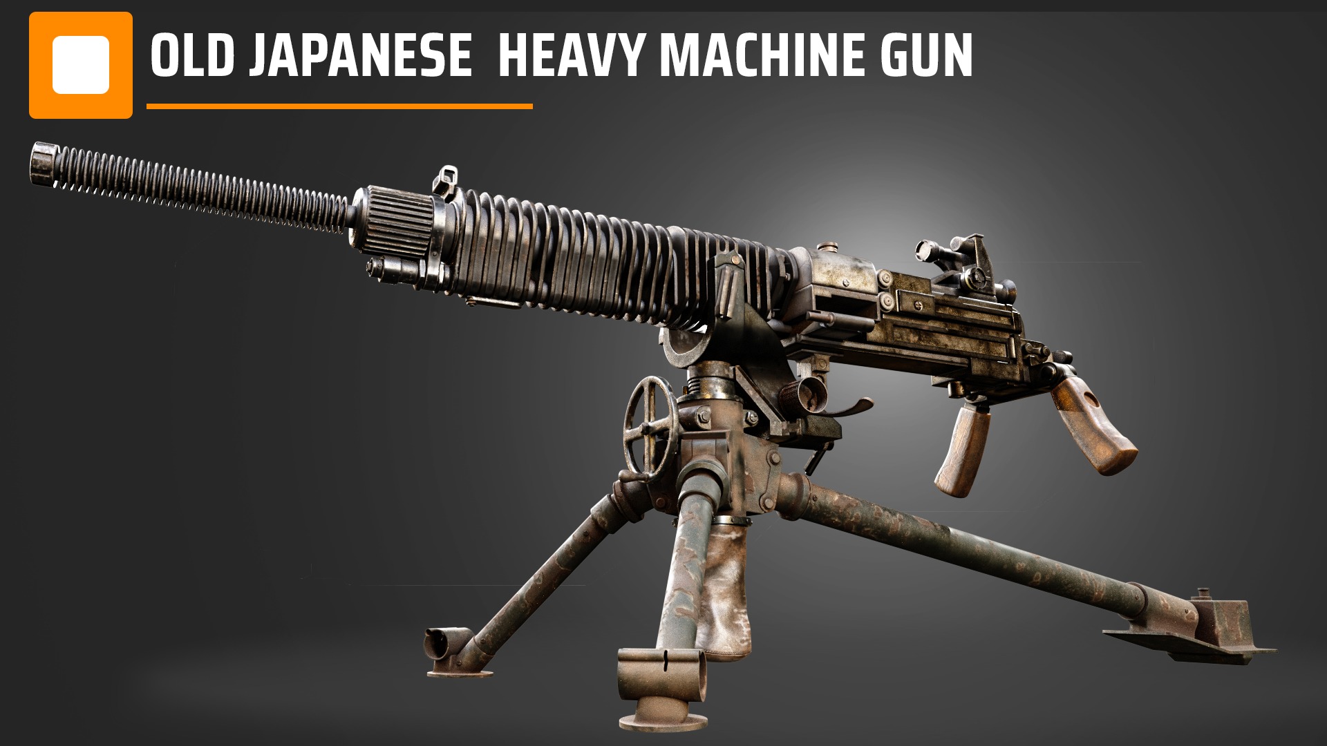 Old Japanese Heavy Machine Gun 3D model | CGTrader