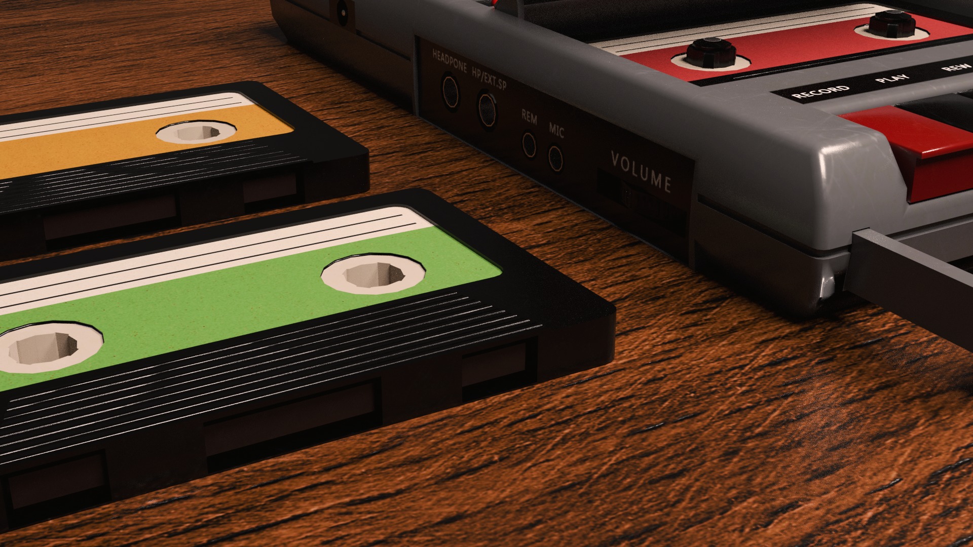 MidPoly Cassette Player Retro Audio Device Low-poly 3D model free VR ...