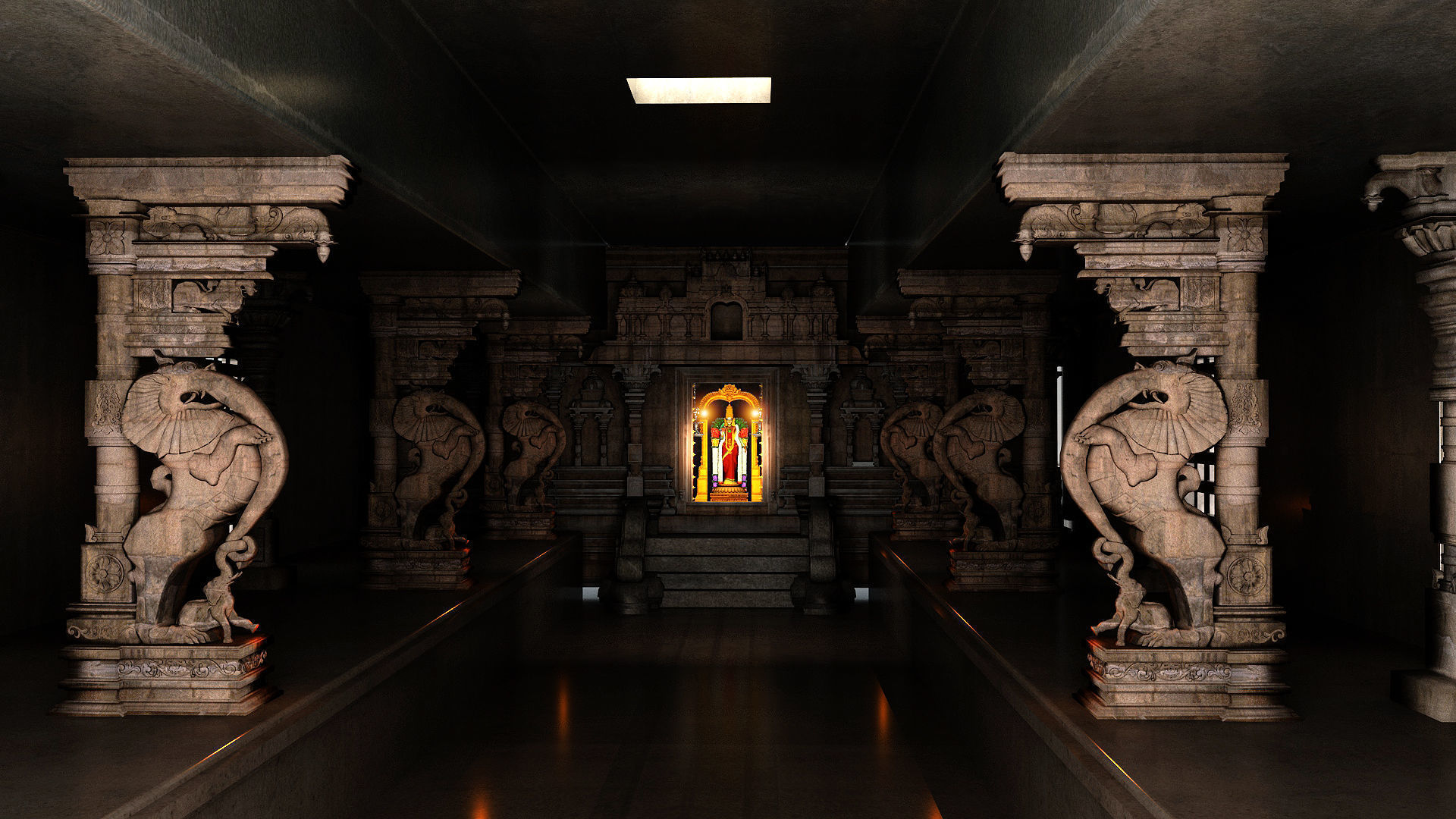 madurai meenakshi amman temple interior 3D model | CGTrader