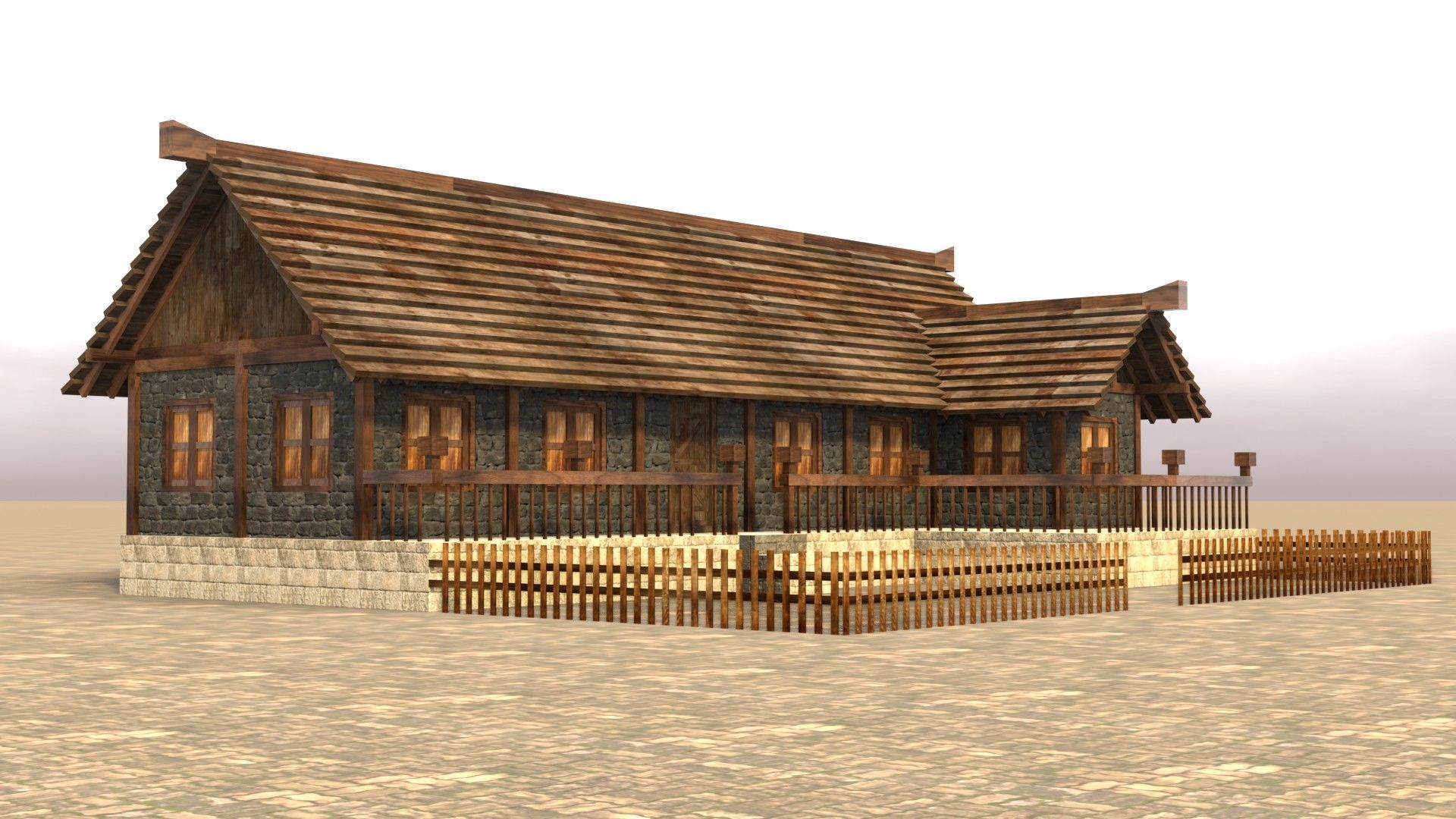 3D model Complete Low Poly Medieval House Pack for 3D Games and ...