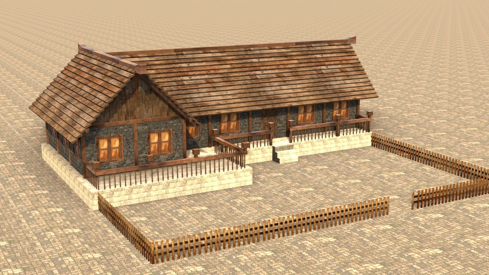 3D model Complete Low Poly Medieval House Pack for 3D Games and ...