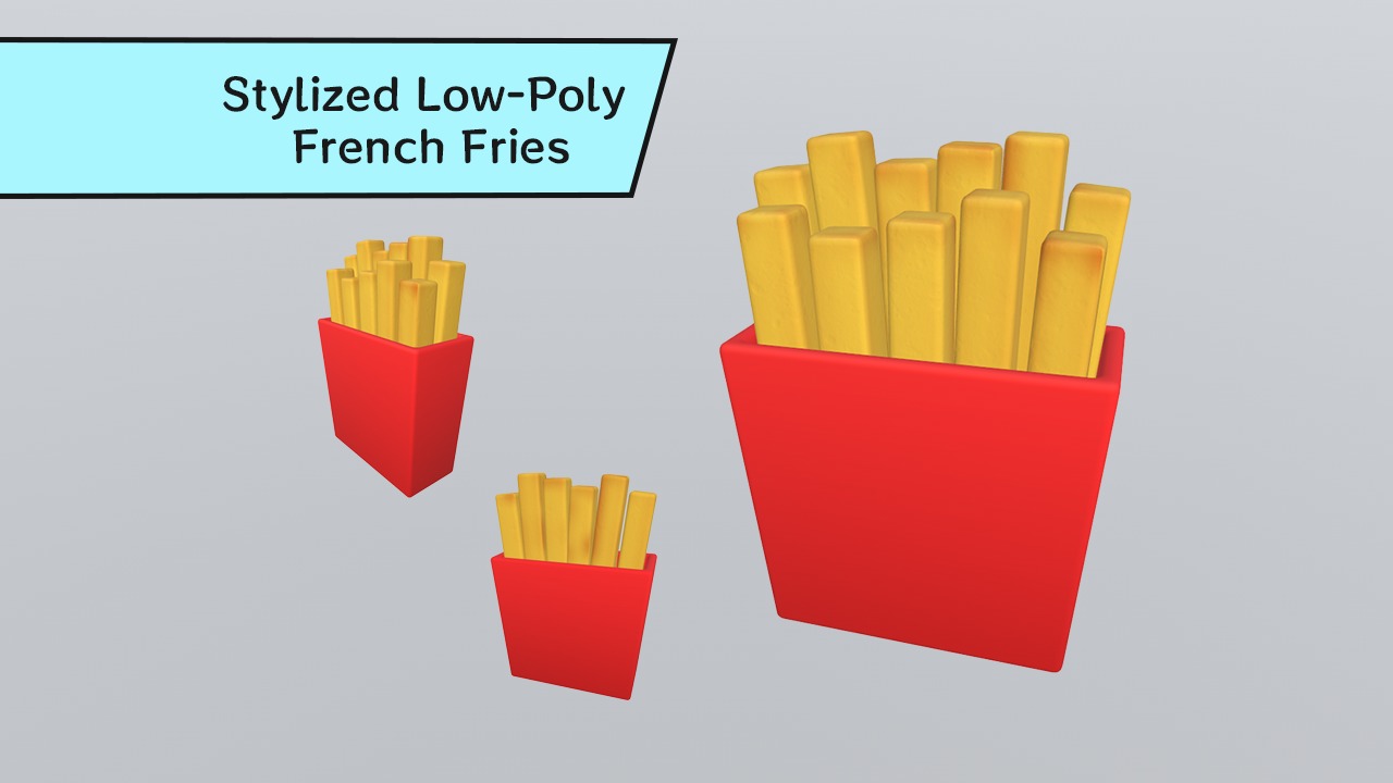 3D model Stylized Low-Poly French Fries VR / AR / low-poly | CGTrader