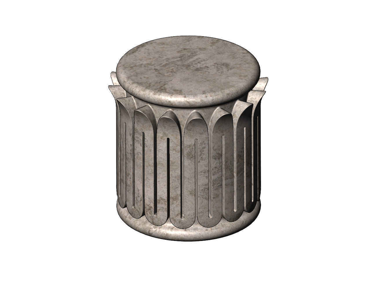 Leaf scroll moroccan arabic islamic column base ornament 3D model 3D ...