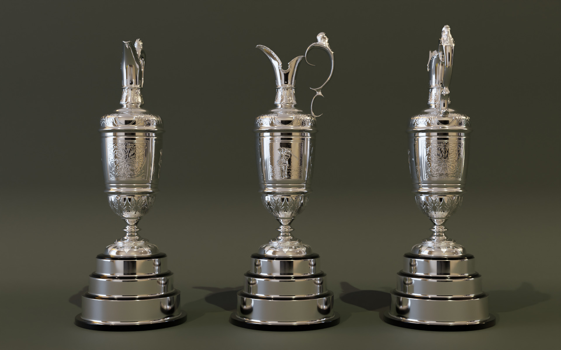 3D model Golf Trophy - British Open Championship Major - Claret Jug VR ...