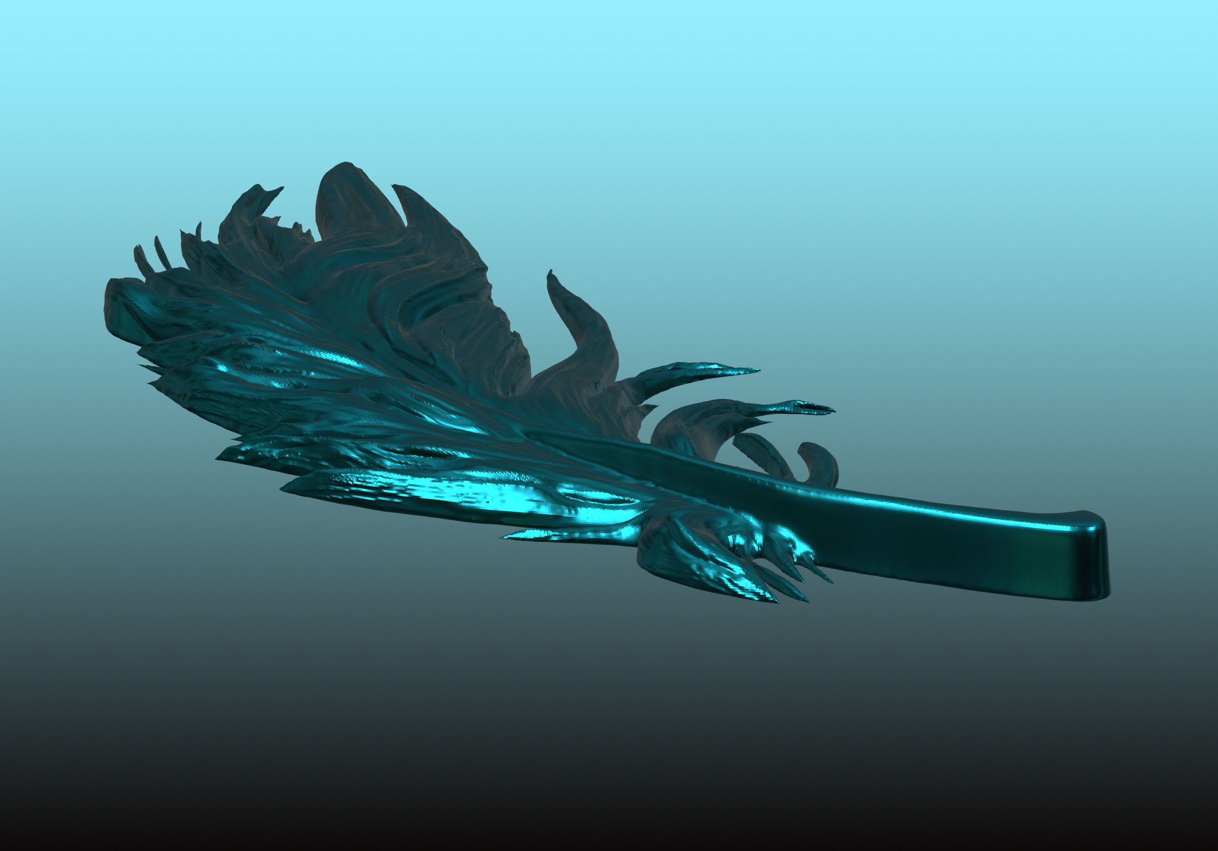 Decorative Feather 3D Model for CNC and 3D Printing STL File 3D model ...