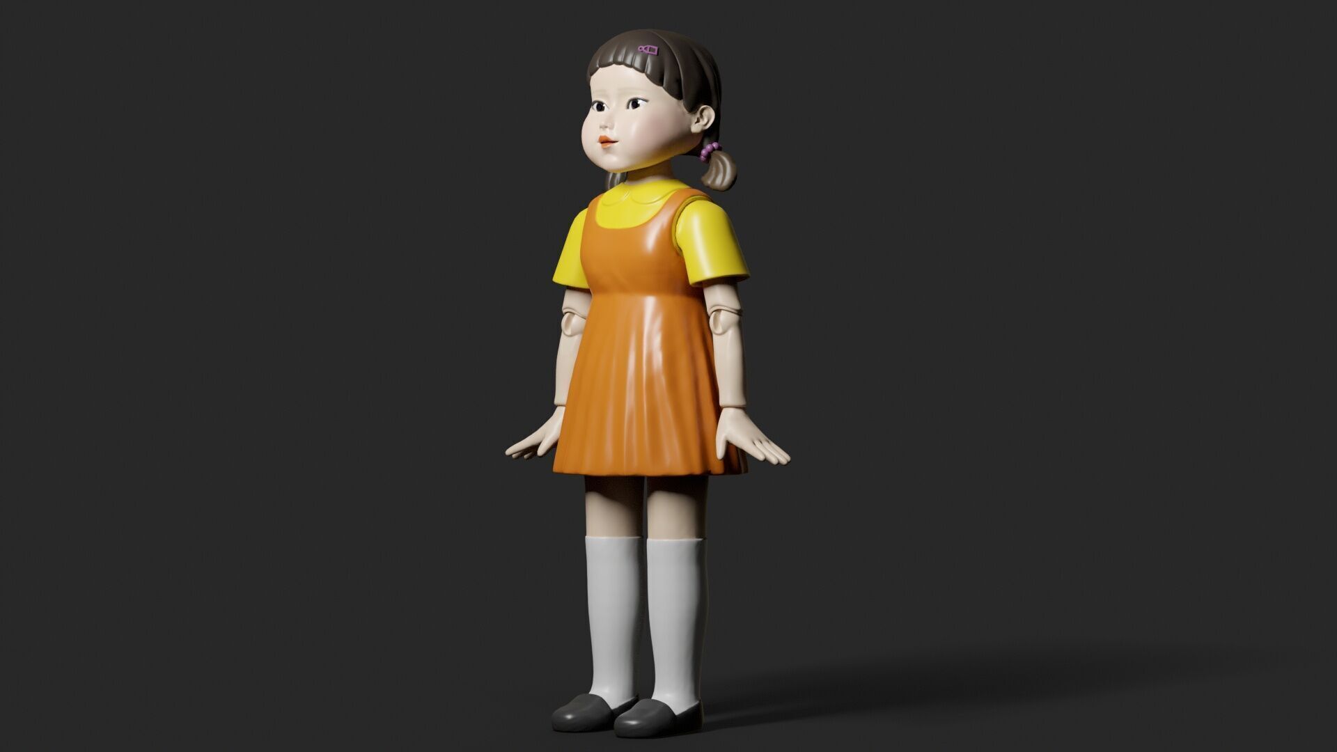 Squid Game Doll 3D Model - Fully Rigged for Animation 3D model rigged ...