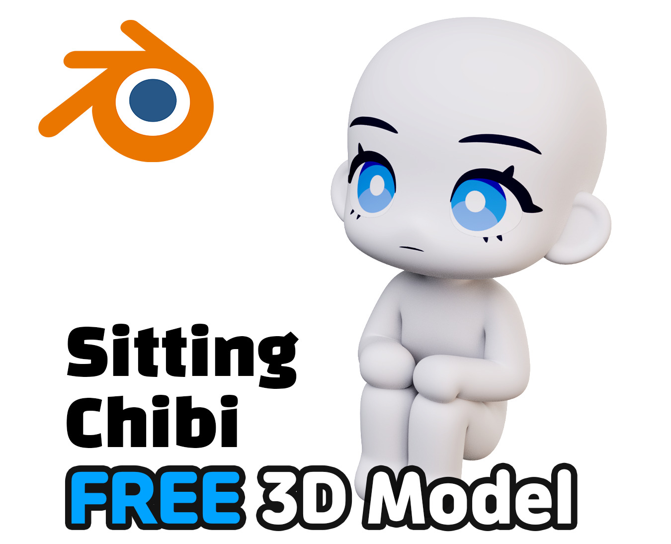 Sitting Chibi Free 3D Model free 3D model | CGTrader