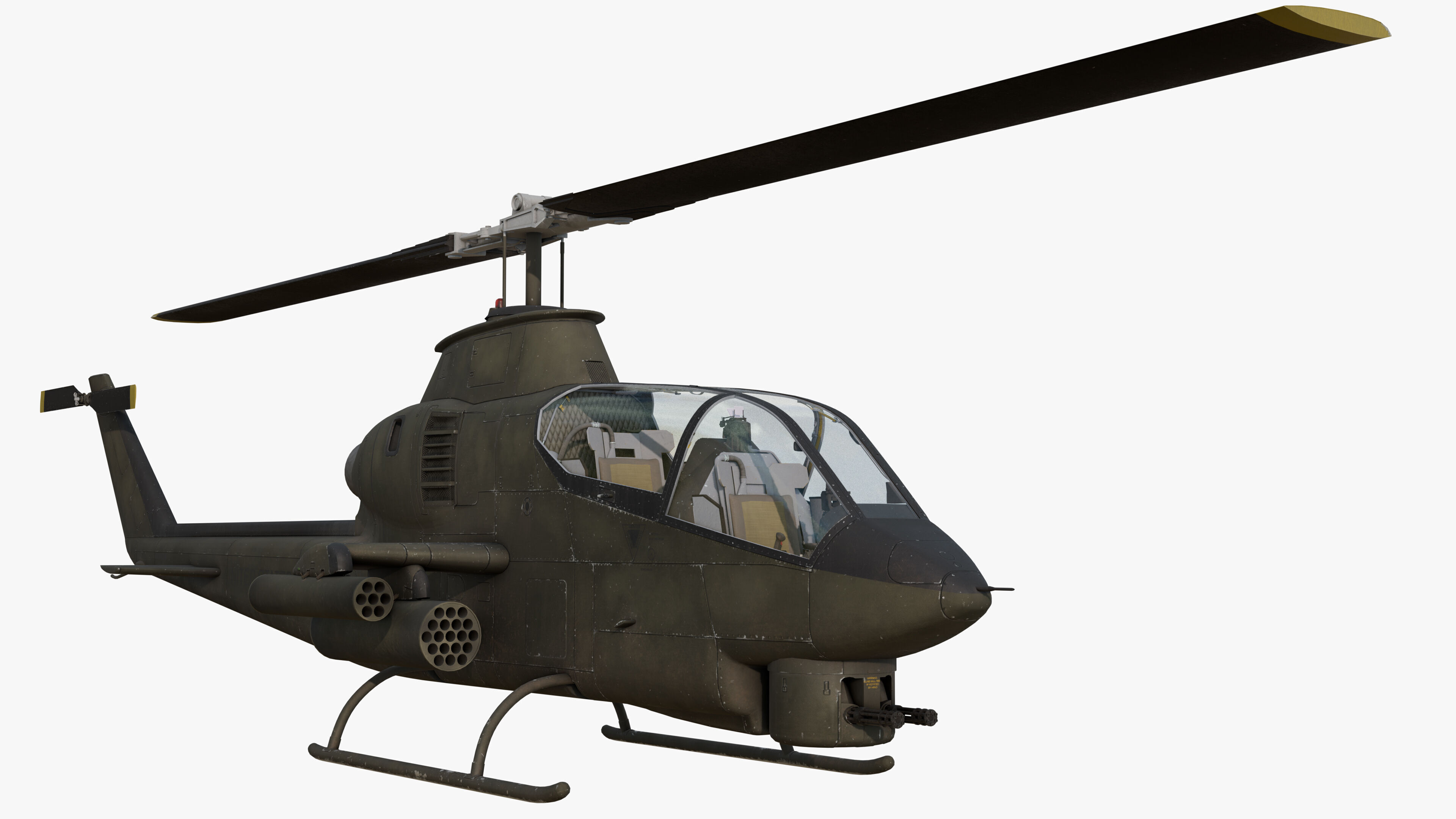 3D model AH1G Cobra US Army Attack Helicopter Game Ready PBR 8K Model VR / AR / low-poly | CGTrader