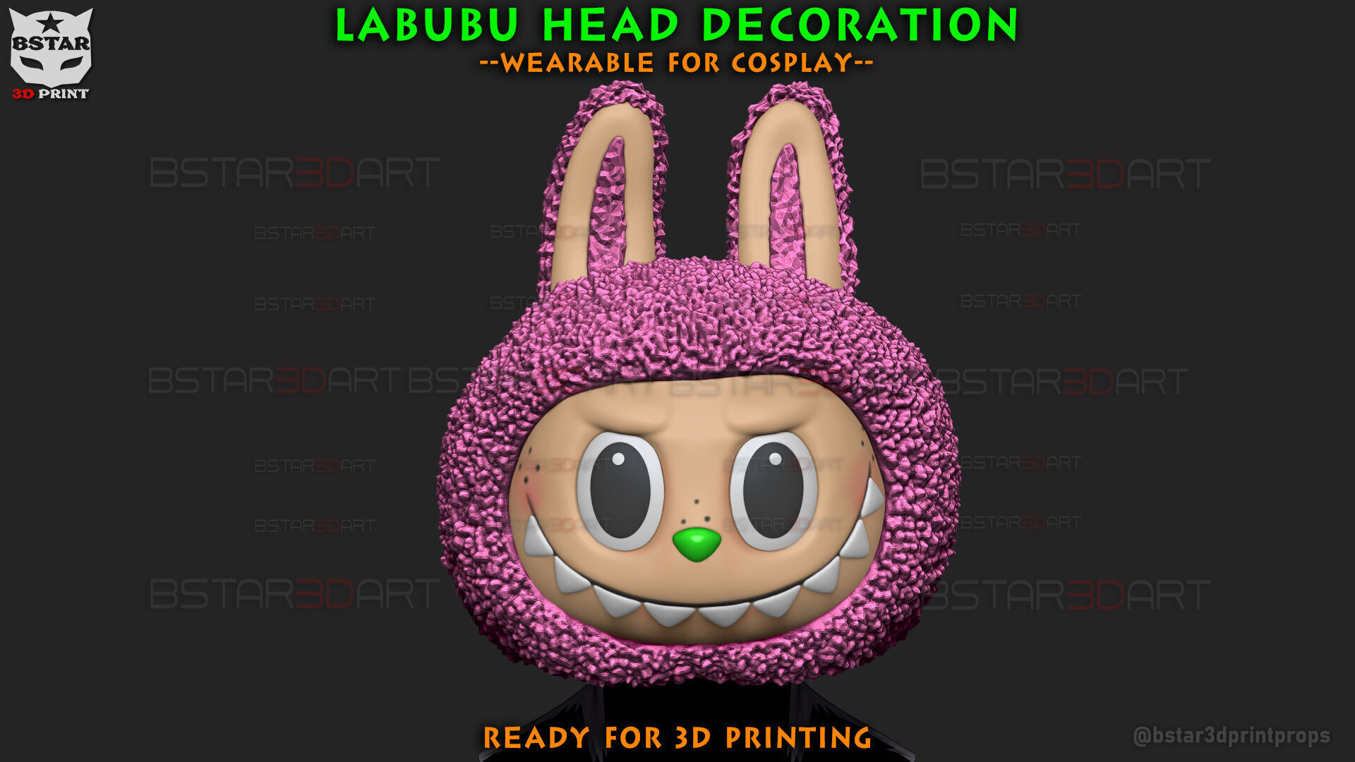 Labubu Original Head For Decoration and Wearable Cosplay 3D model 3D ...