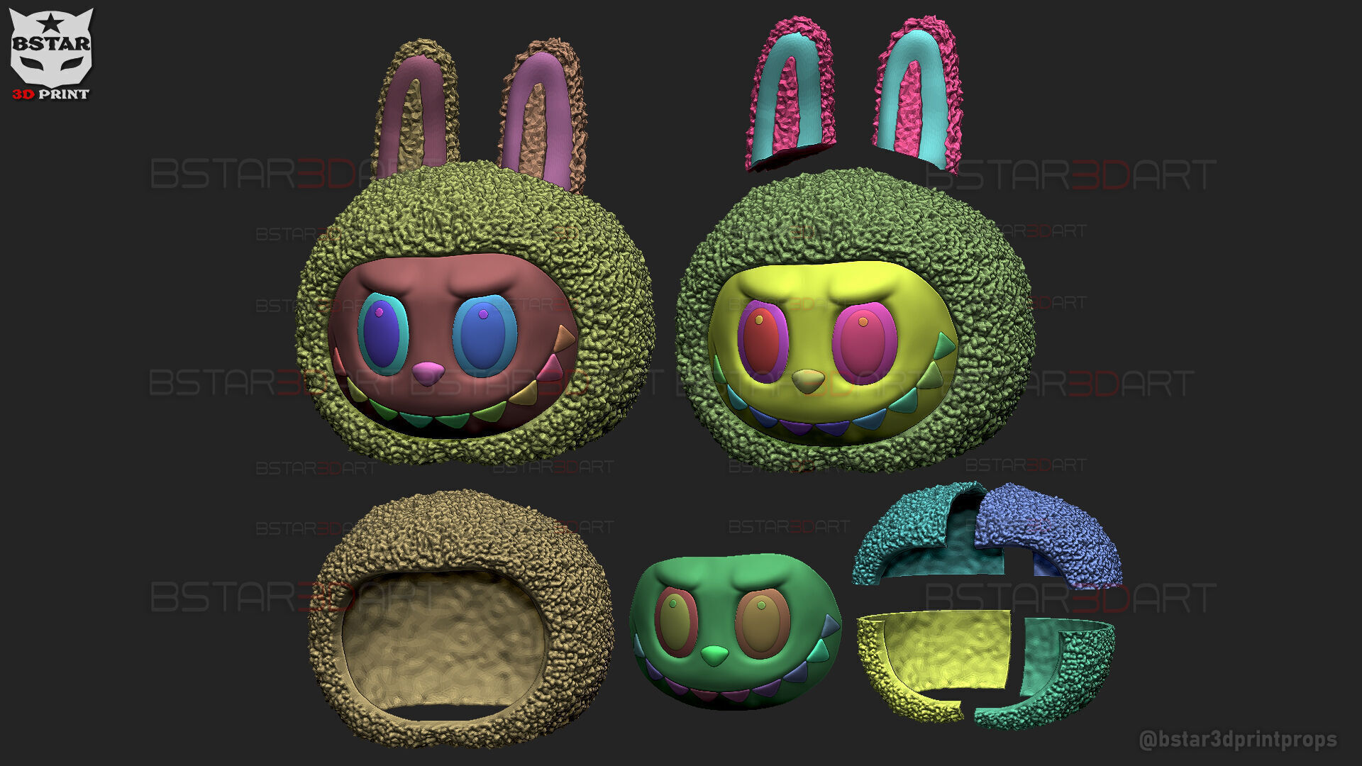 Labubu Original Head For Decoration and Wearable Cosplay 3D model 3D ...