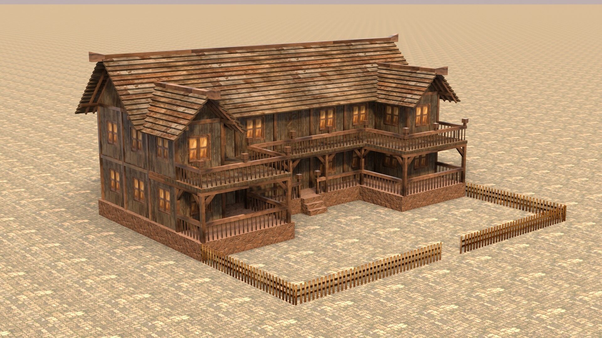 3D model Detailed Low Poly Medieval Houses for Fantasy Village Scenes ...