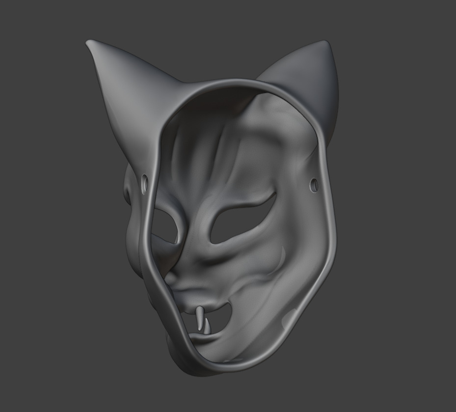 Kabuki Fox Mask 3D model 3D printable | CGTrader
