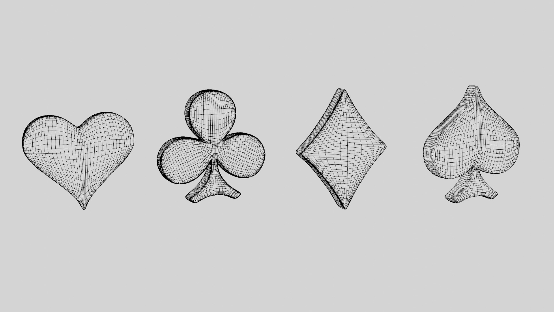 A Set of 3D Card Suit Symbols free 3D model | CGTrader