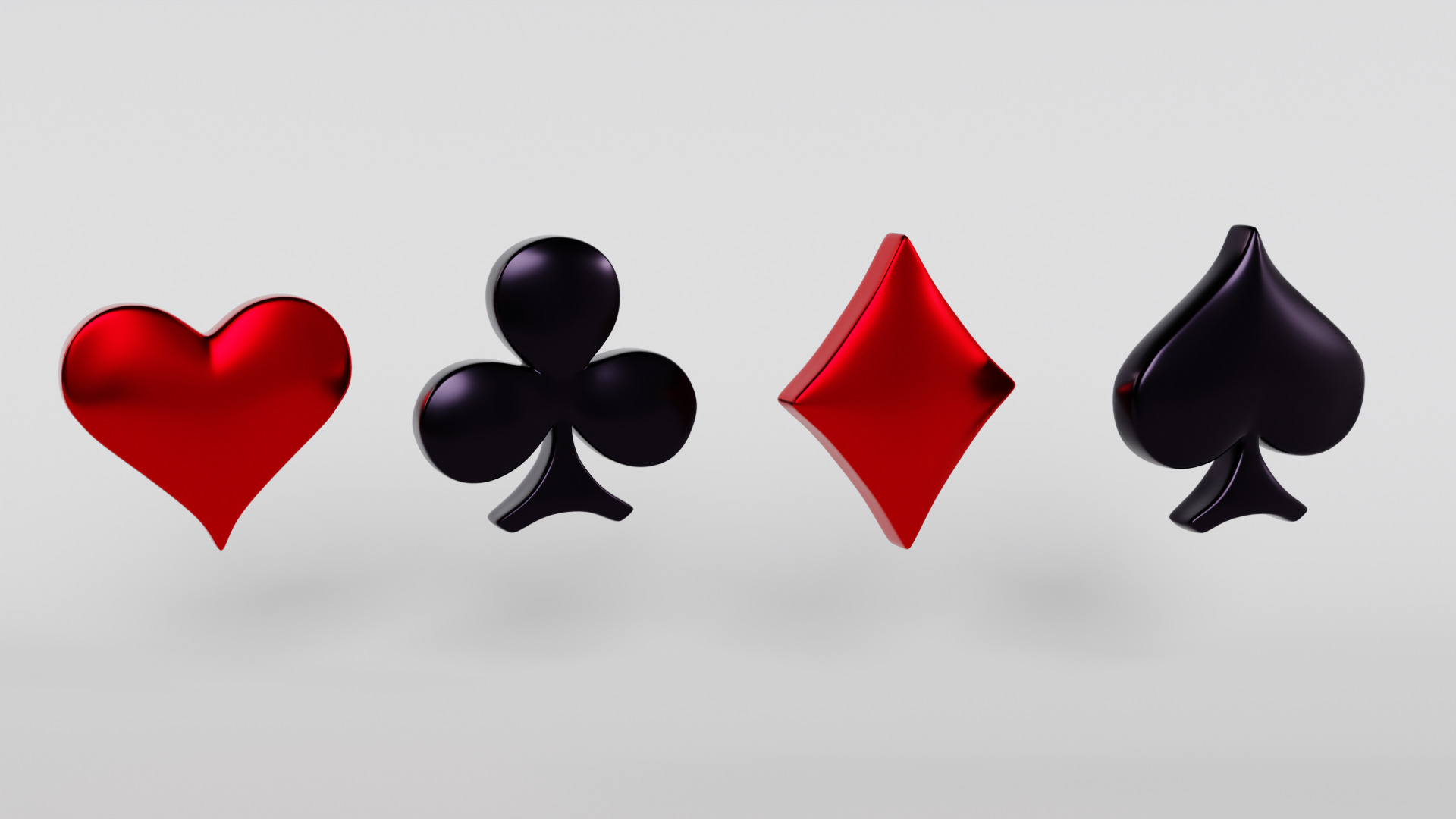 A Set of 3D Card Suit Symbols free 3D model | CGTrader
