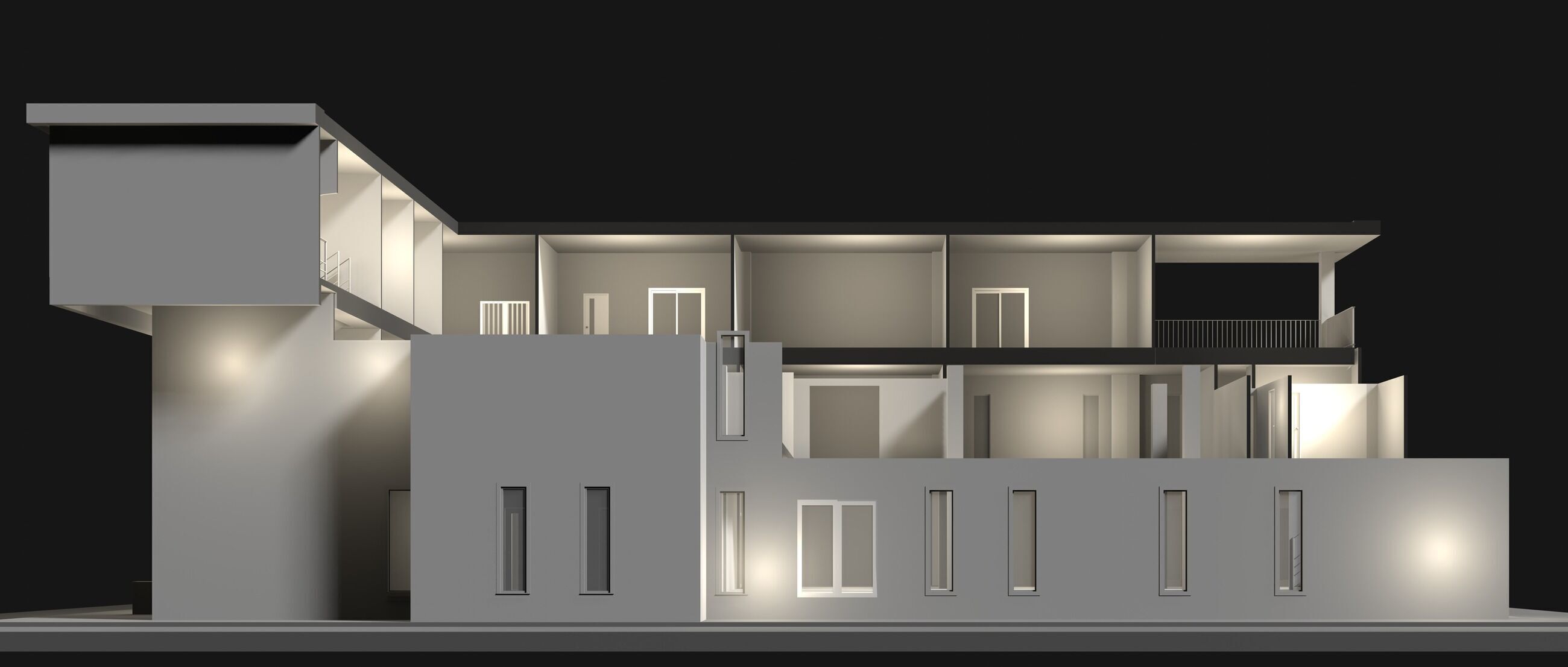 Home office in cutaway section 25-09 3D model | CGTrader