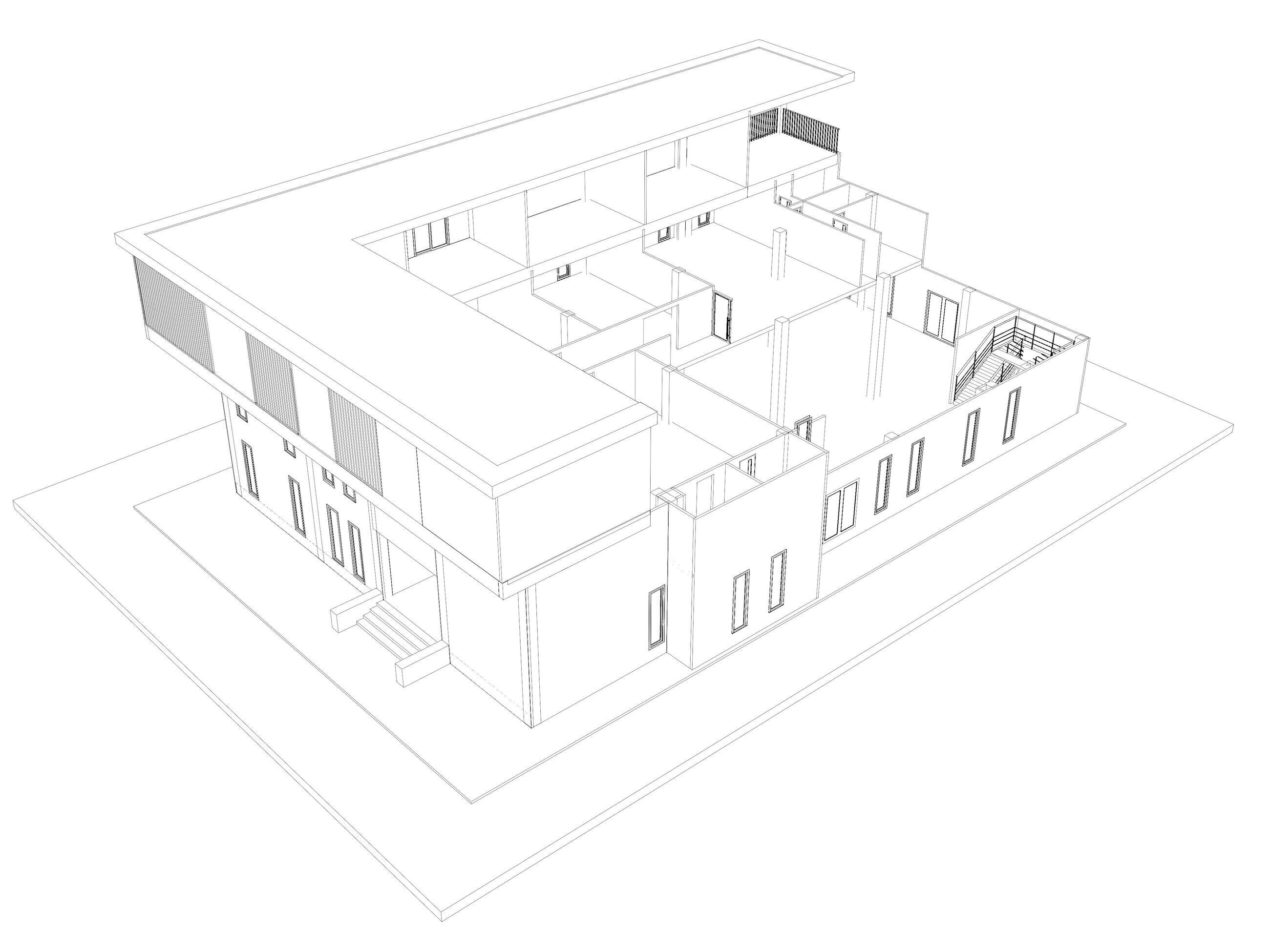 Home office in cutaway section 25-09 3D model | CGTrader
