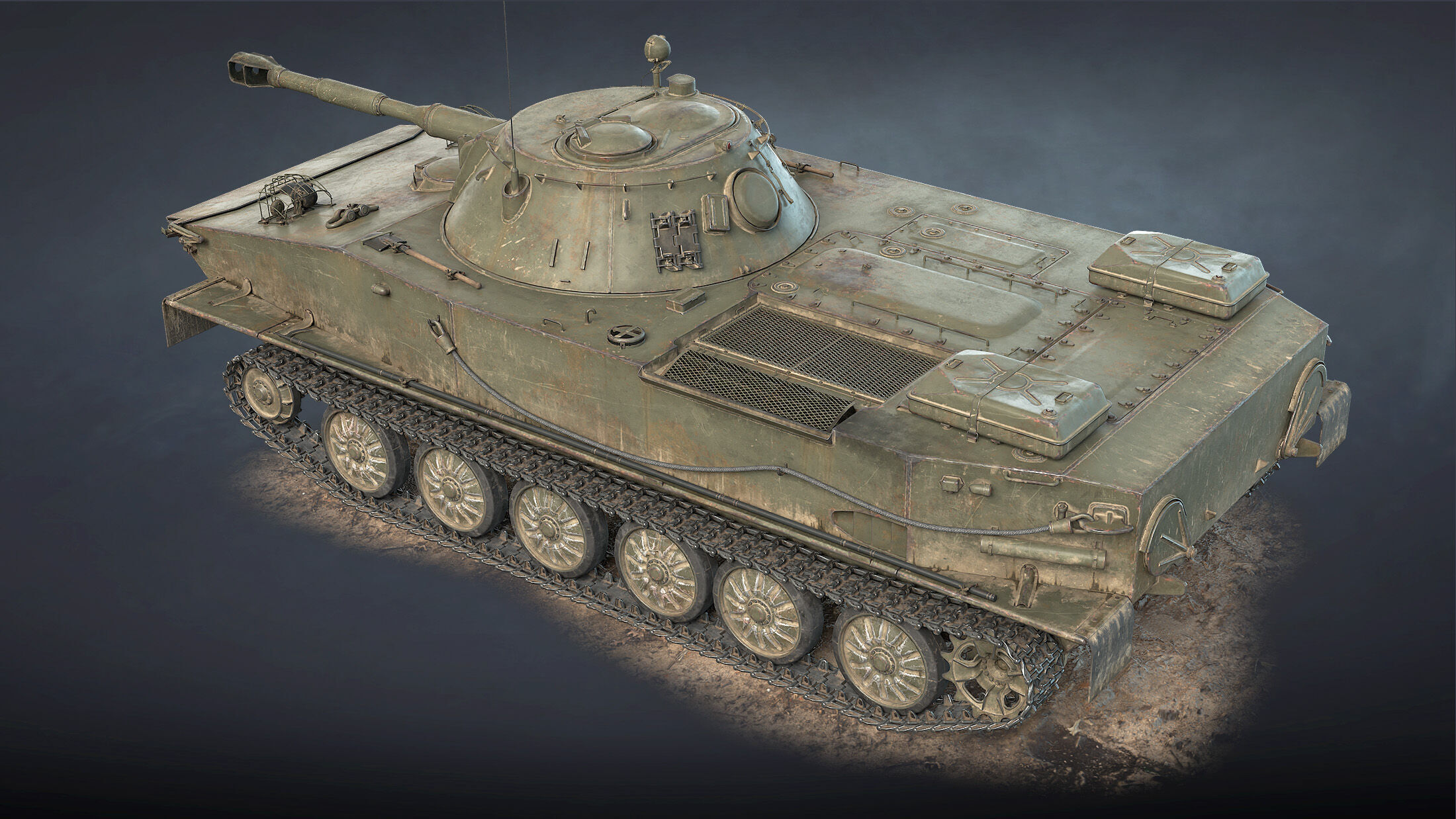 3D model PT-76B Tank and BTR-50PK Game Ready VR / AR / low-poly | CGTrader