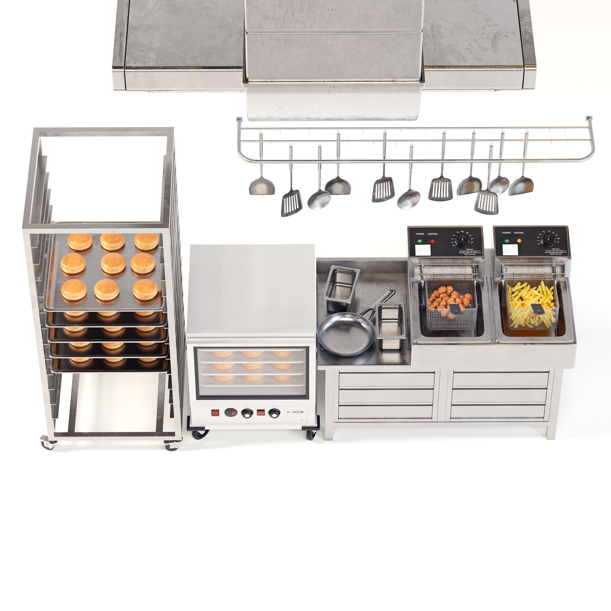Commercial Kitchen Set 01 3D model | CGTrader