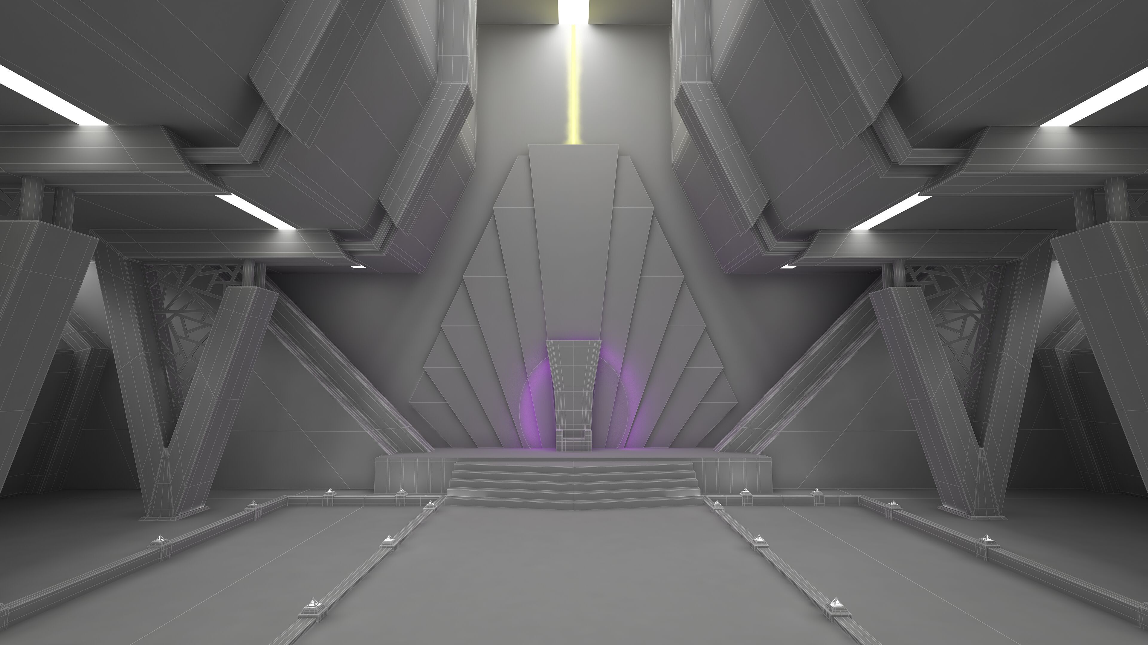 Sci-fi Interior Throne Room 3D model | CGTrader