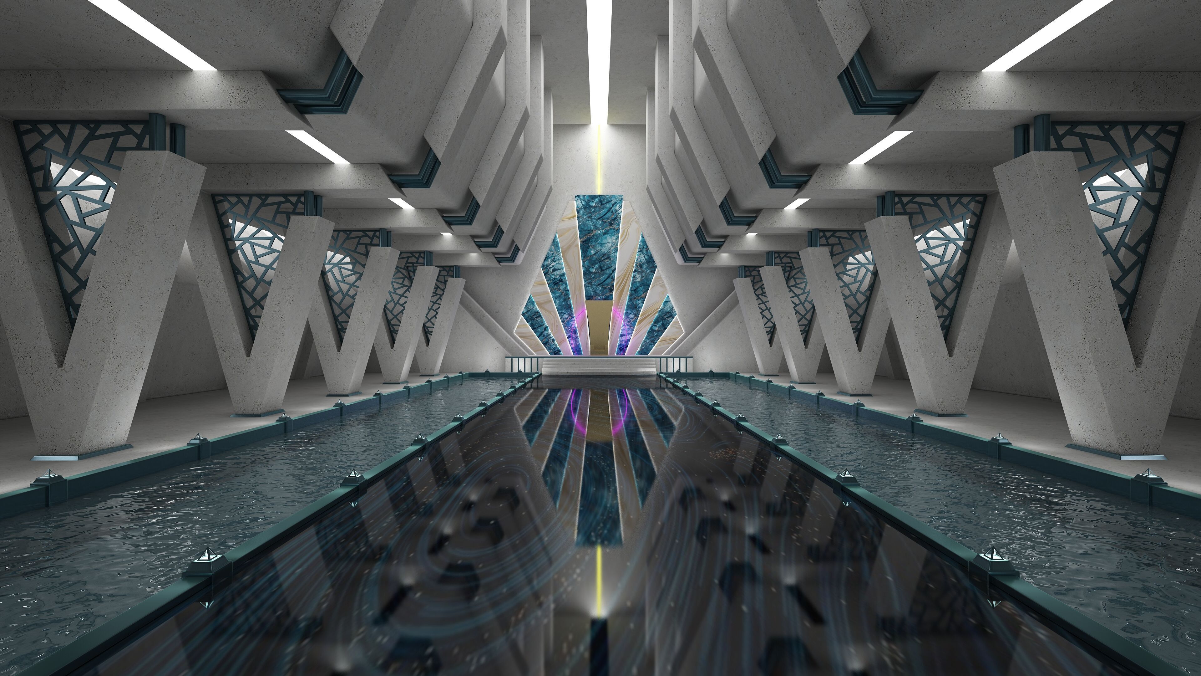 Sci-fi Interior Throne Room 3D model | CGTrader