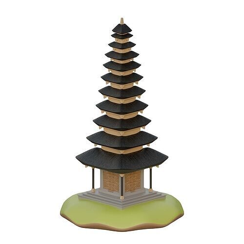 Bali Temple Isometric View 3D Design Element 3D model | CGTrader