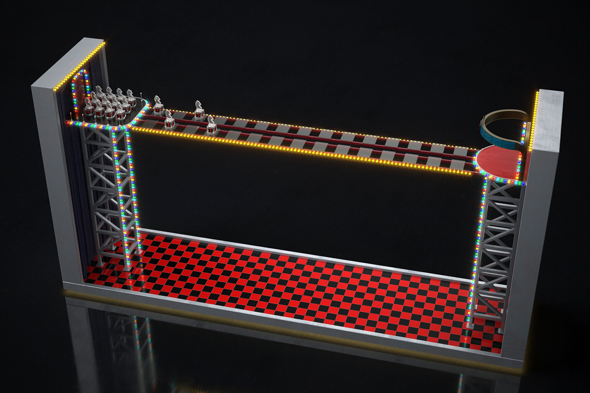 Squid Game the glass bridge in vip room 3D model | CGTrader