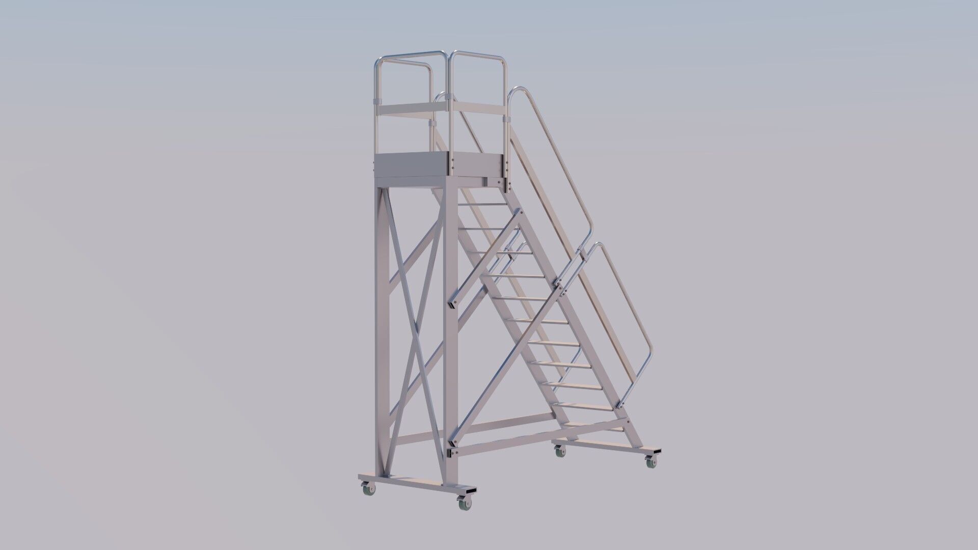 3D model Industrial Platform Ladder - Mobile Warehouse Equipment VR ...
