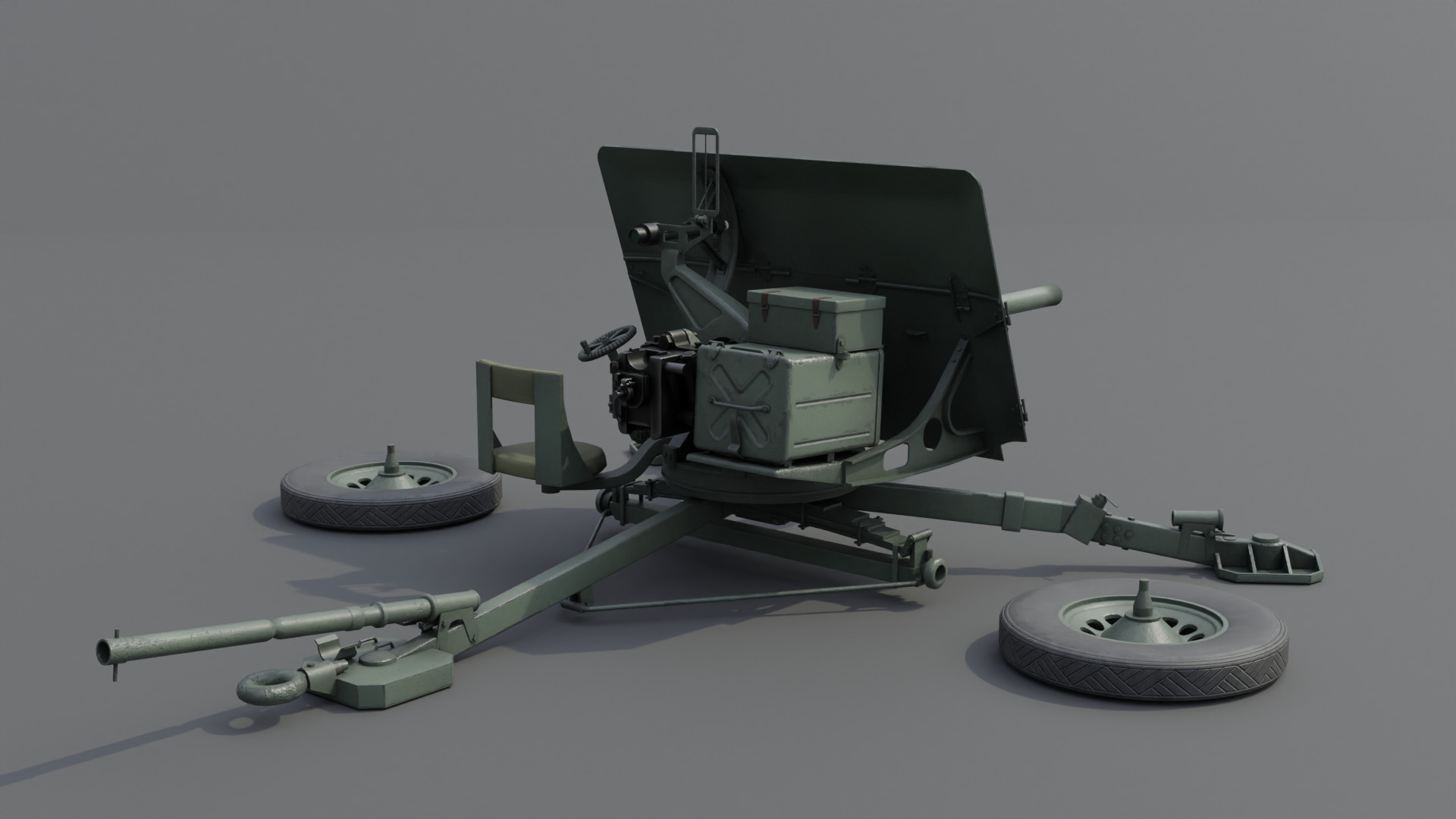 3D model Ordnance QF 2 Pounder Anti-Tank Gun VR / AR / low-poly | CGTrader