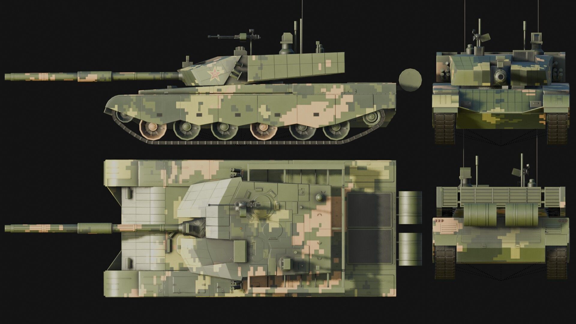 3D model Type 99A Chinese Main Battle Tank VR / AR / low-poly | CGTrader