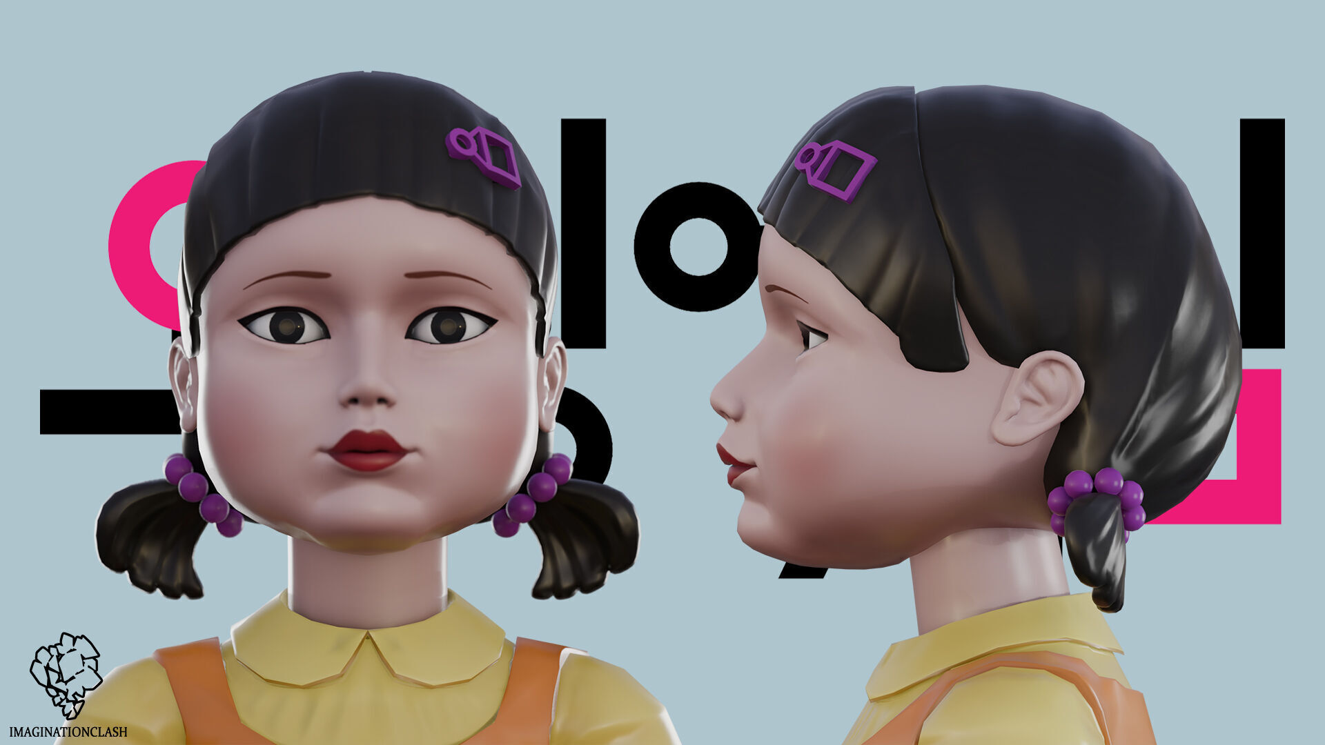 Squid Game Doll 3D model rigged | CGTrader