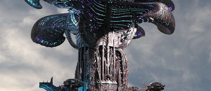 Locust Alien Queen Hive tower 1 3D model | CGTrader