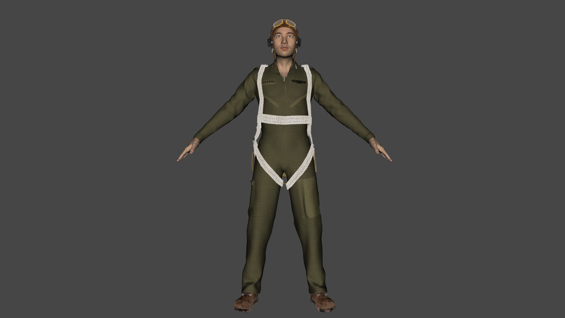 3D model Japanese WW2 Pilot Uniform VR / AR / low-poly | CGTrader