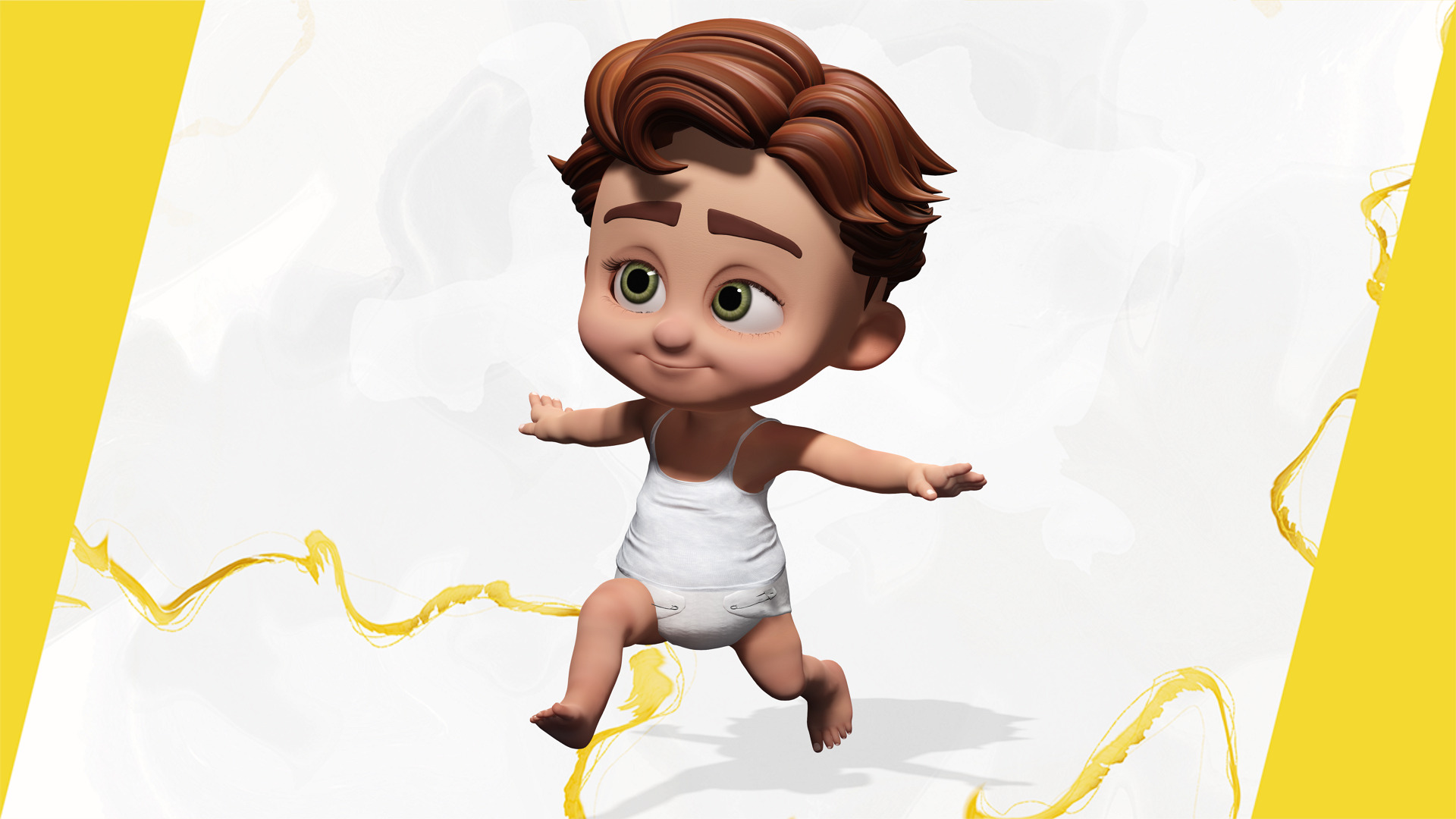 3D model Adorable Cartoon Baby Rigged Boy Model Stylized Toon VR / AR ...