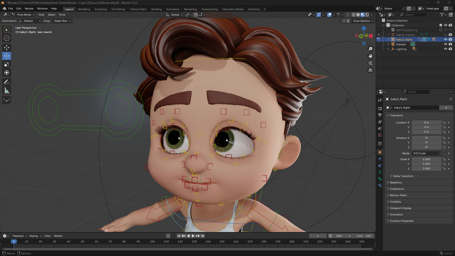 3D model Adorable Cartoon Baby Rigged Boy Model Stylized Toon VR / AR ...